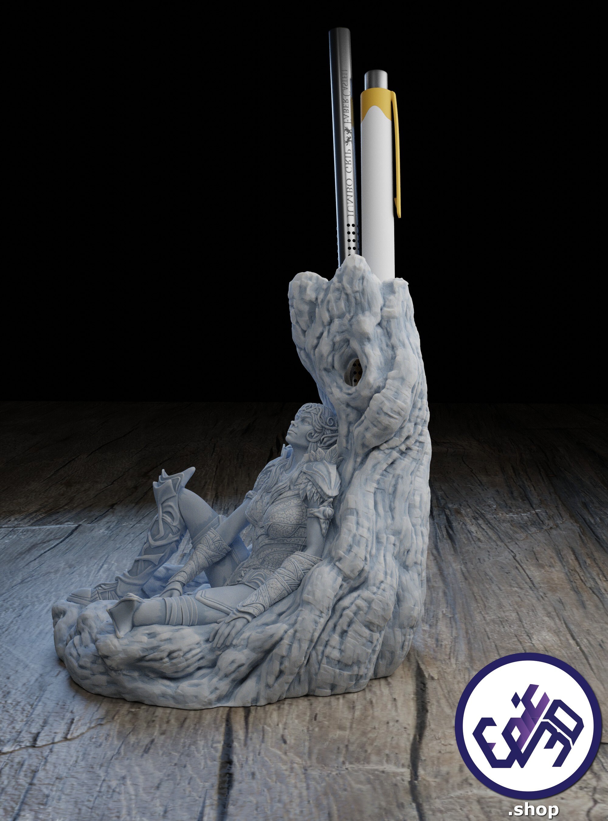 The Elven Maiden Pen Holder | Resin 3D Printed | EXTRA LARGE PRINT ...