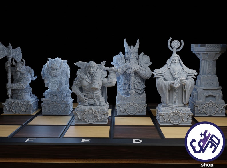 Dwarven Chess Set Resin 3D Printed 16 Parts - Etsy Australia