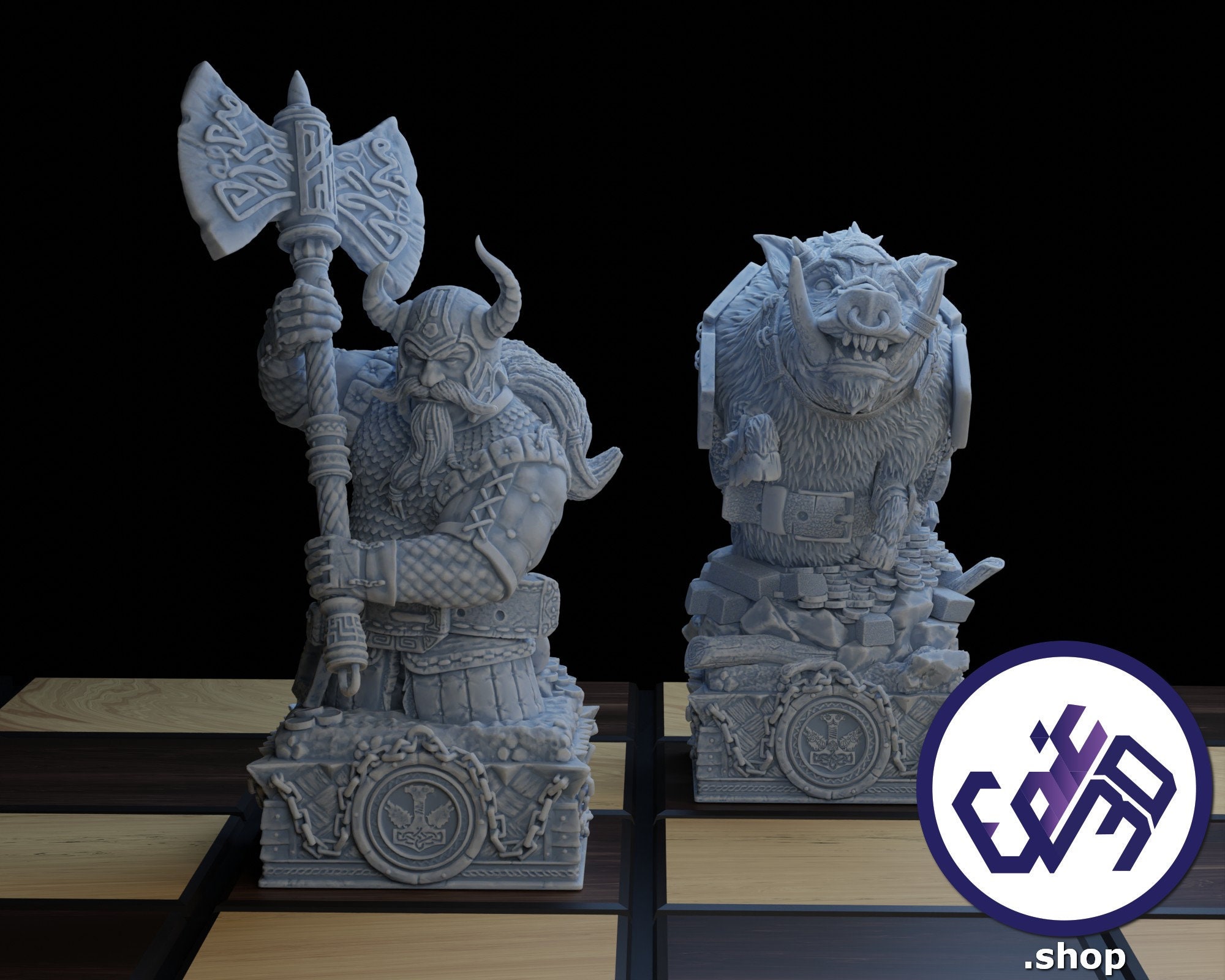 Dwarven Chess Set | Resin 3D Printed | 16 Parts - Etsy