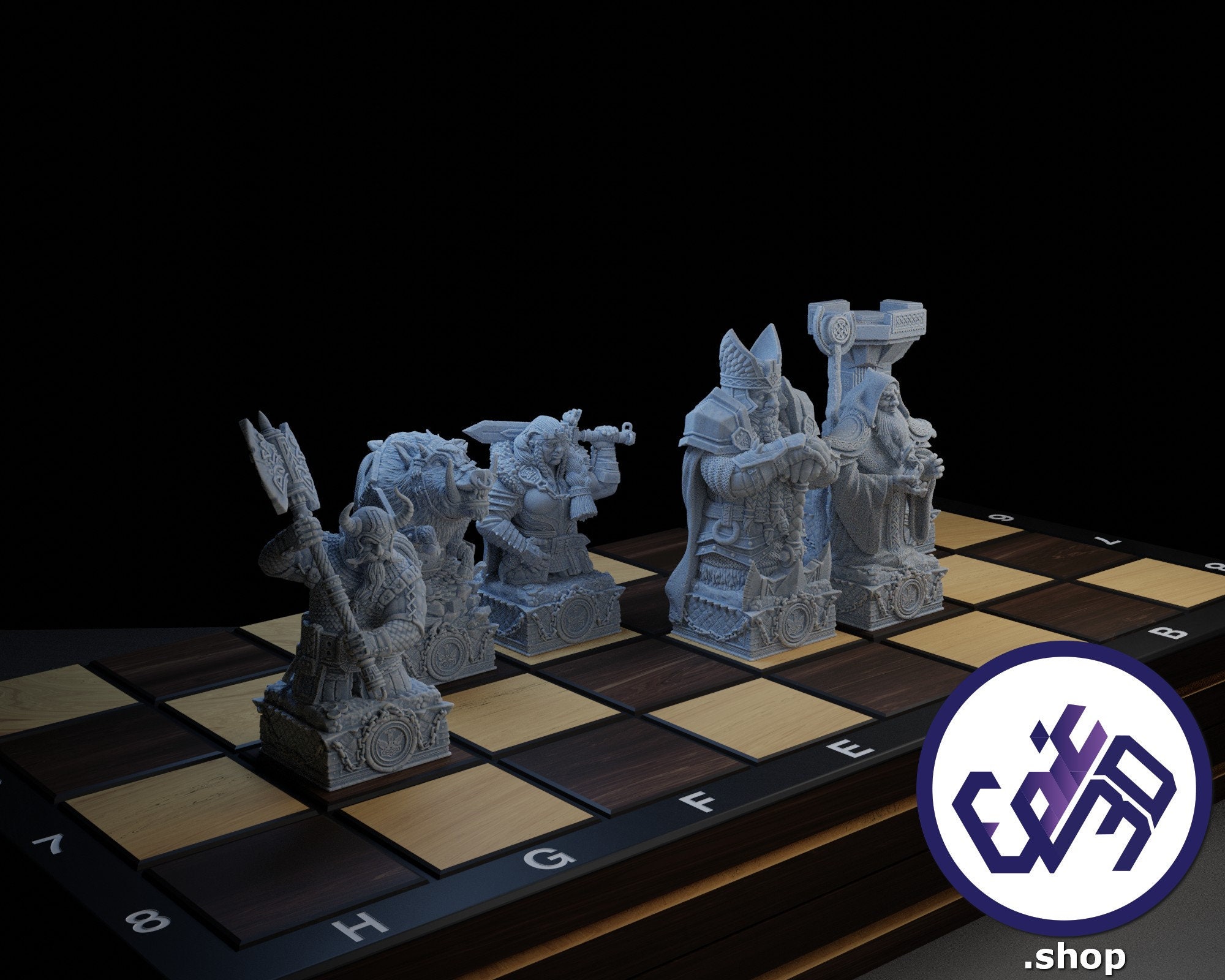 Dwarven Chess Set | Resin 3D Printed | 16 Parts - Etsy