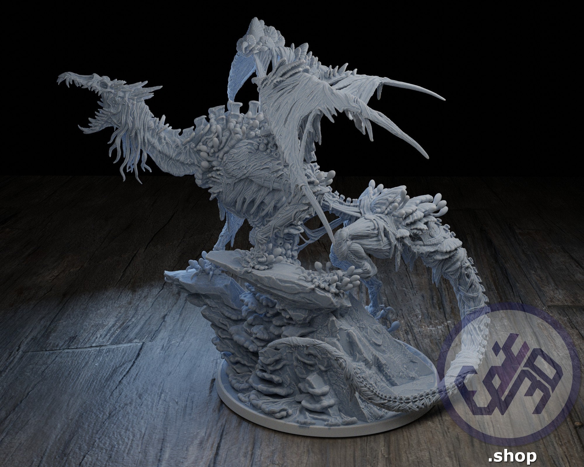 Dragon Bone Wyrm Dnd Miniature Dragon Figurine Statue Resin 3D Printed ...