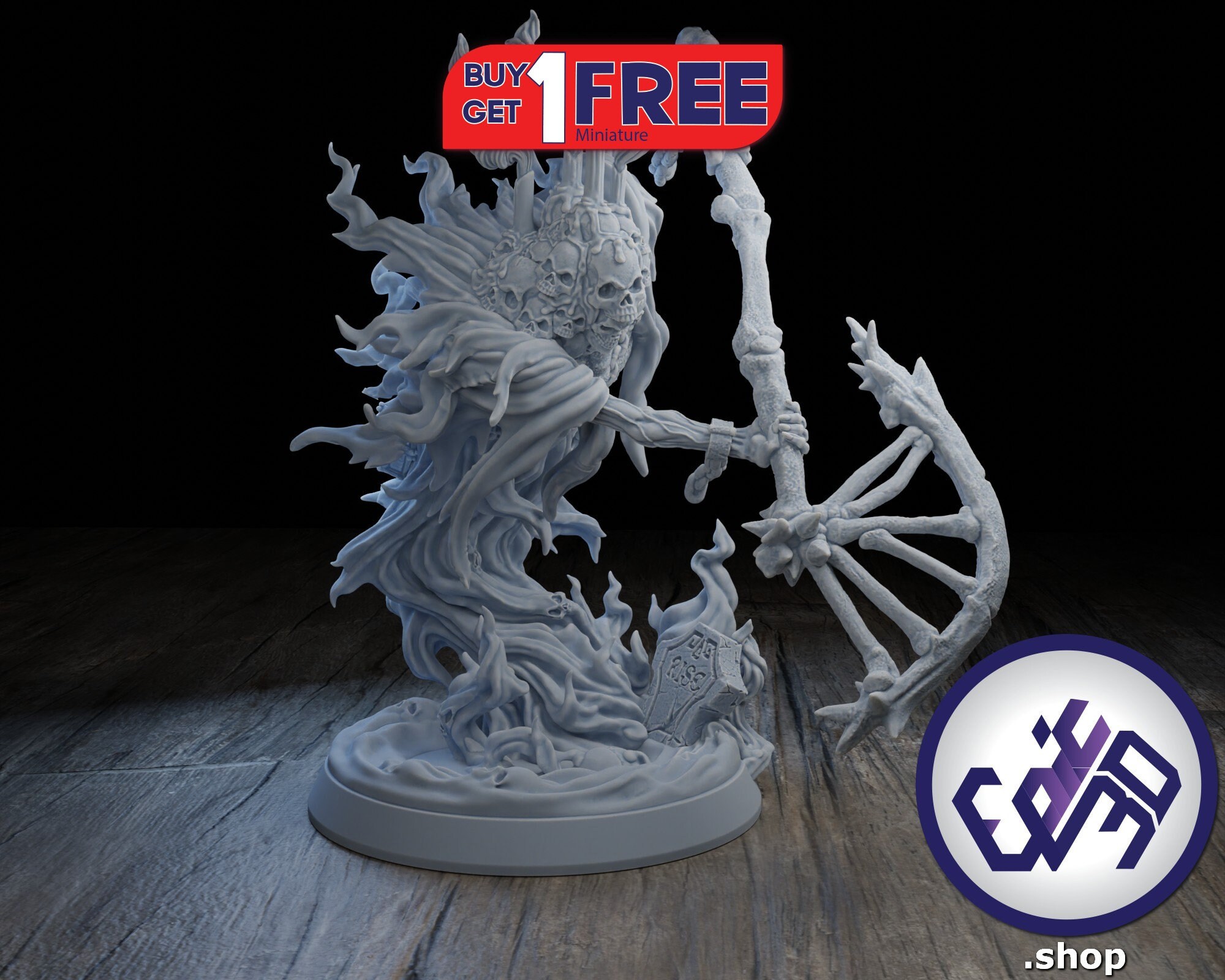 Ghost Rise of Necromancer Dnd Miniature Mini Figure Figurine Statue ...