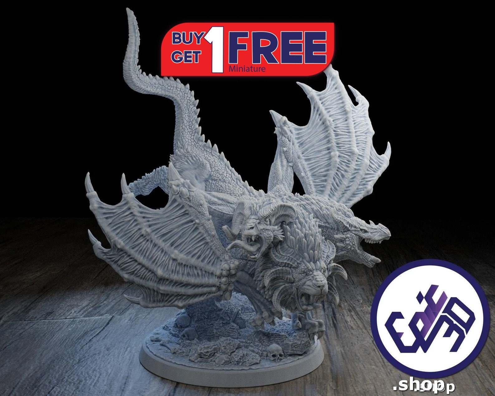 Chimera Dead End Dnd Miniature Mini Figure Figurine Statue Resin 3D ...