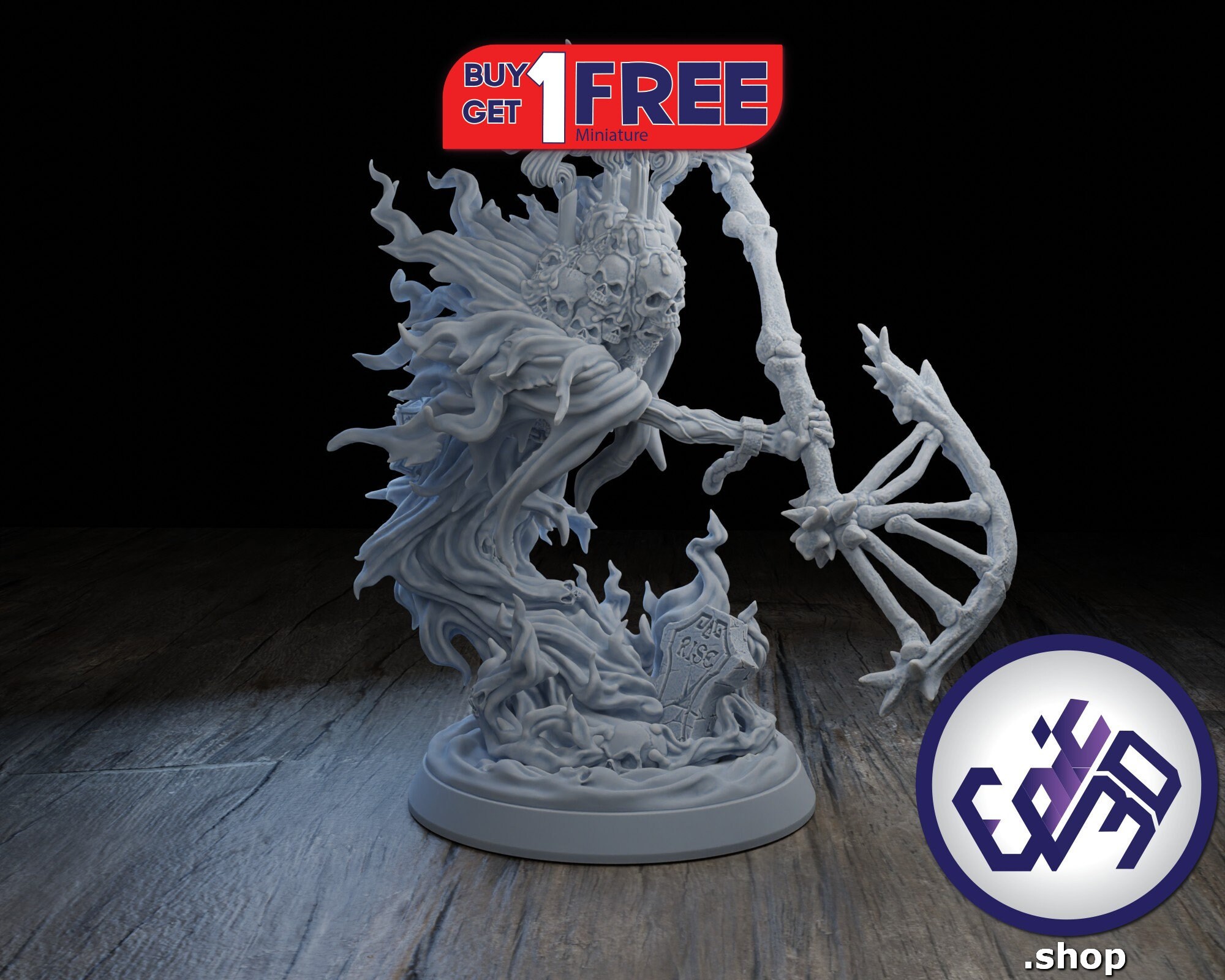 Ghost Rise of Necromancer Dnd Miniature Mini Figure Figurine Statue ...