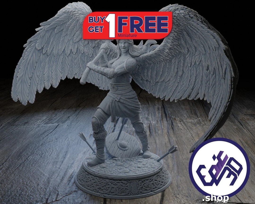 Valkyrie | Dnd Miniature| Mini Figure Figurine Statue | Resin 3D ...