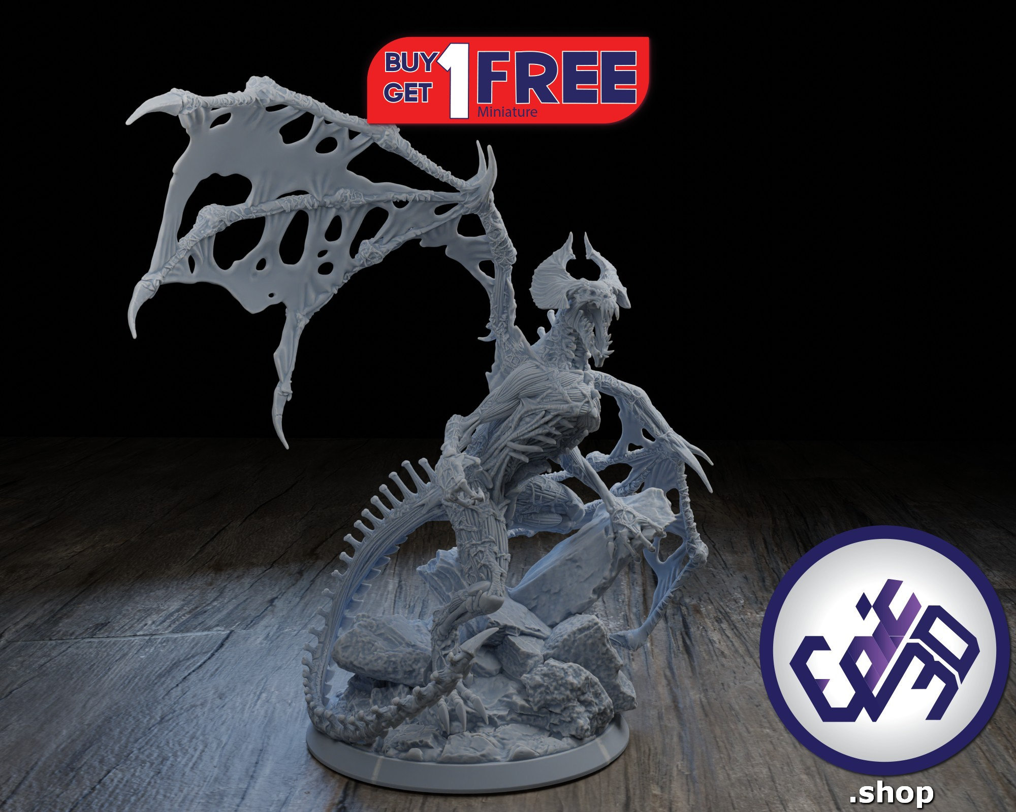 Dracolich Rise of Necromancer Dnd Miniature Mini Figure Figurine Statue ...