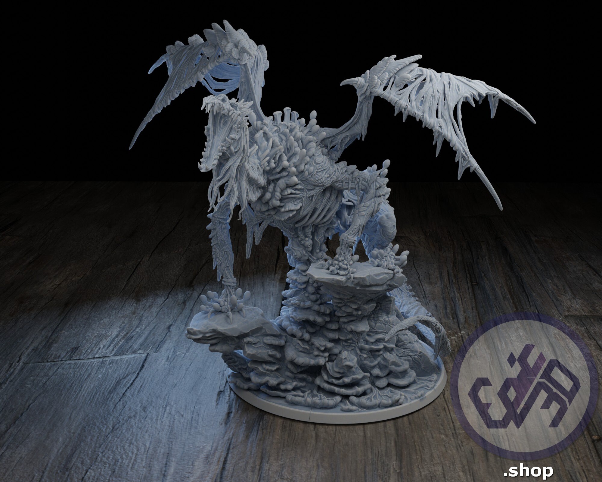 Dragon Bone Wyrm Dnd Miniature Dragon Figurine Statue Resin 3D Printed ...