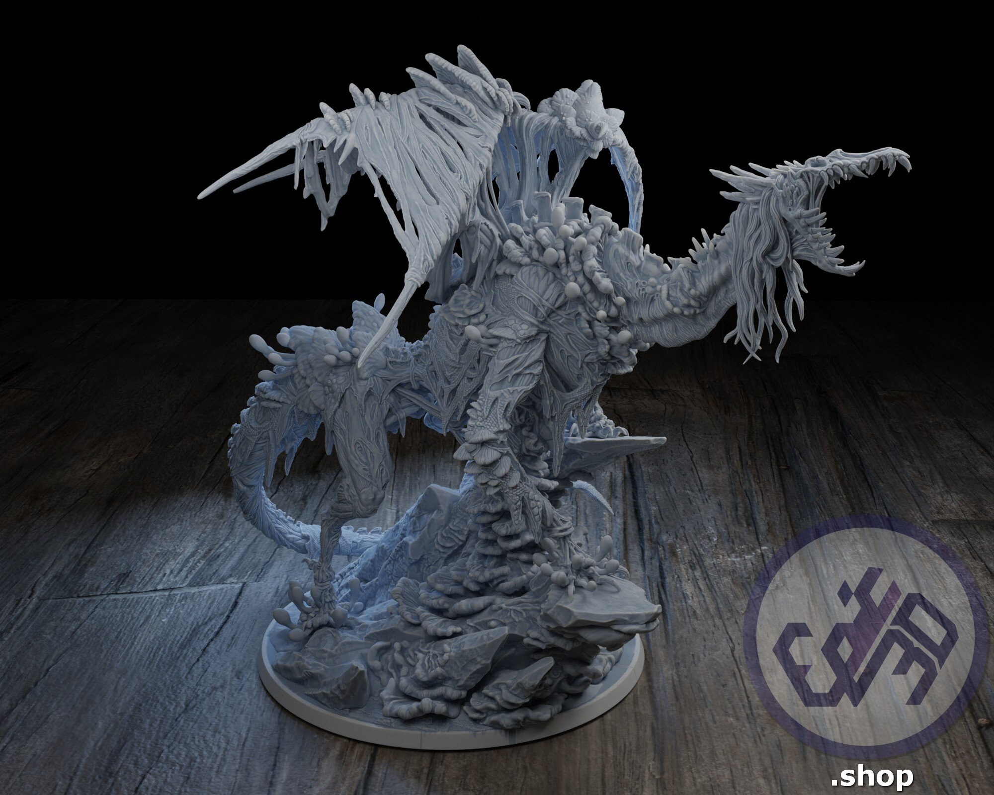 Dragon Bone Wyrm Dnd Miniature Dragon Figurine Statue Resin 3D Printed ...