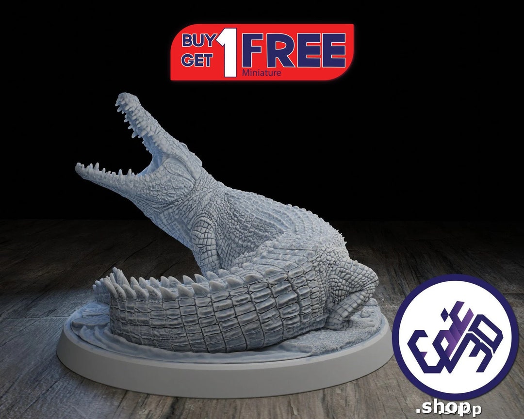 Swamp Crocodile | Dnd Miniature| Mini Figure Figurine Statue | Resin 3D ...