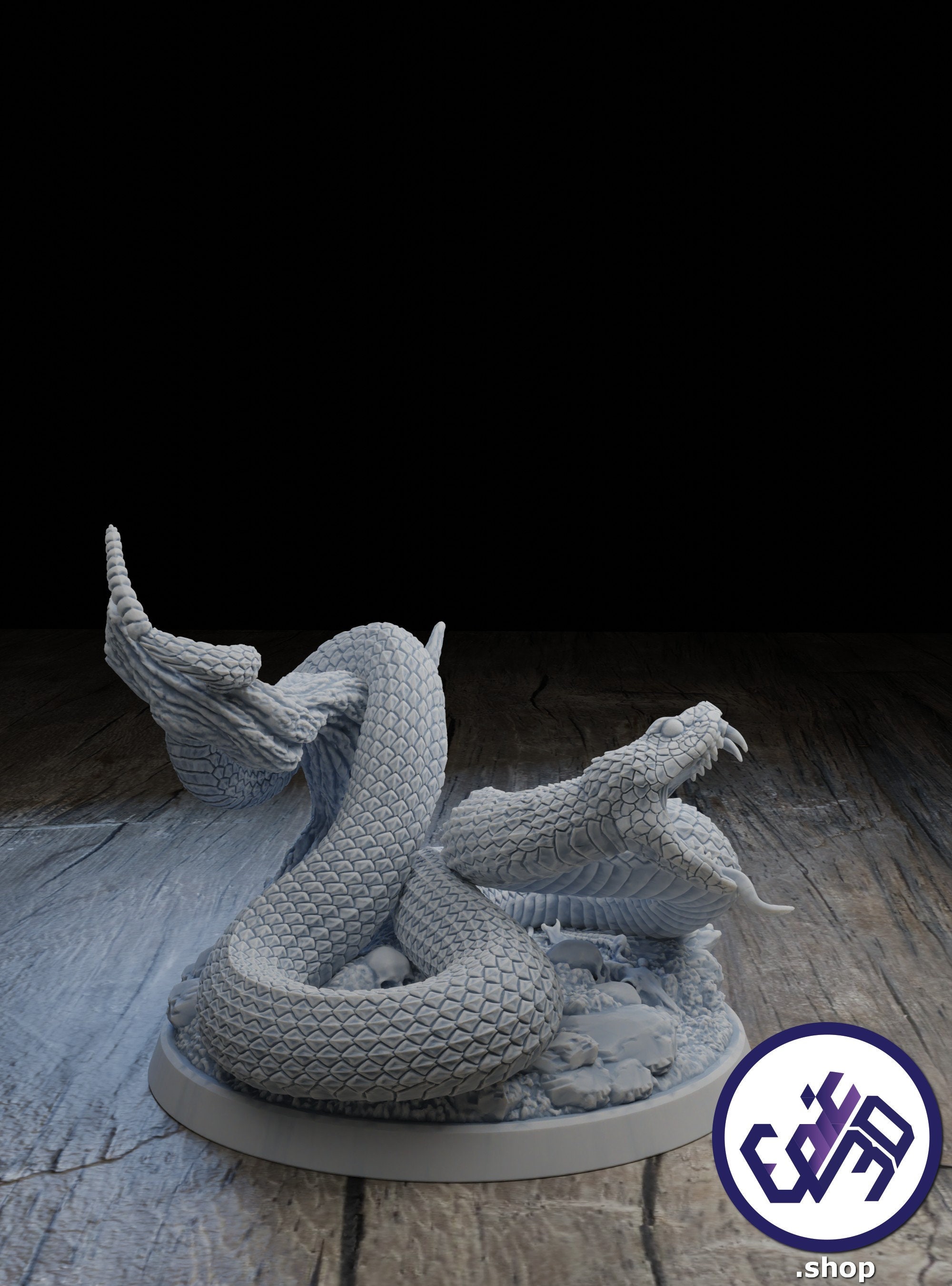 Giant Snake Premium Dnd Miniature Mini Figure Figurine Statue Resin 3D ...