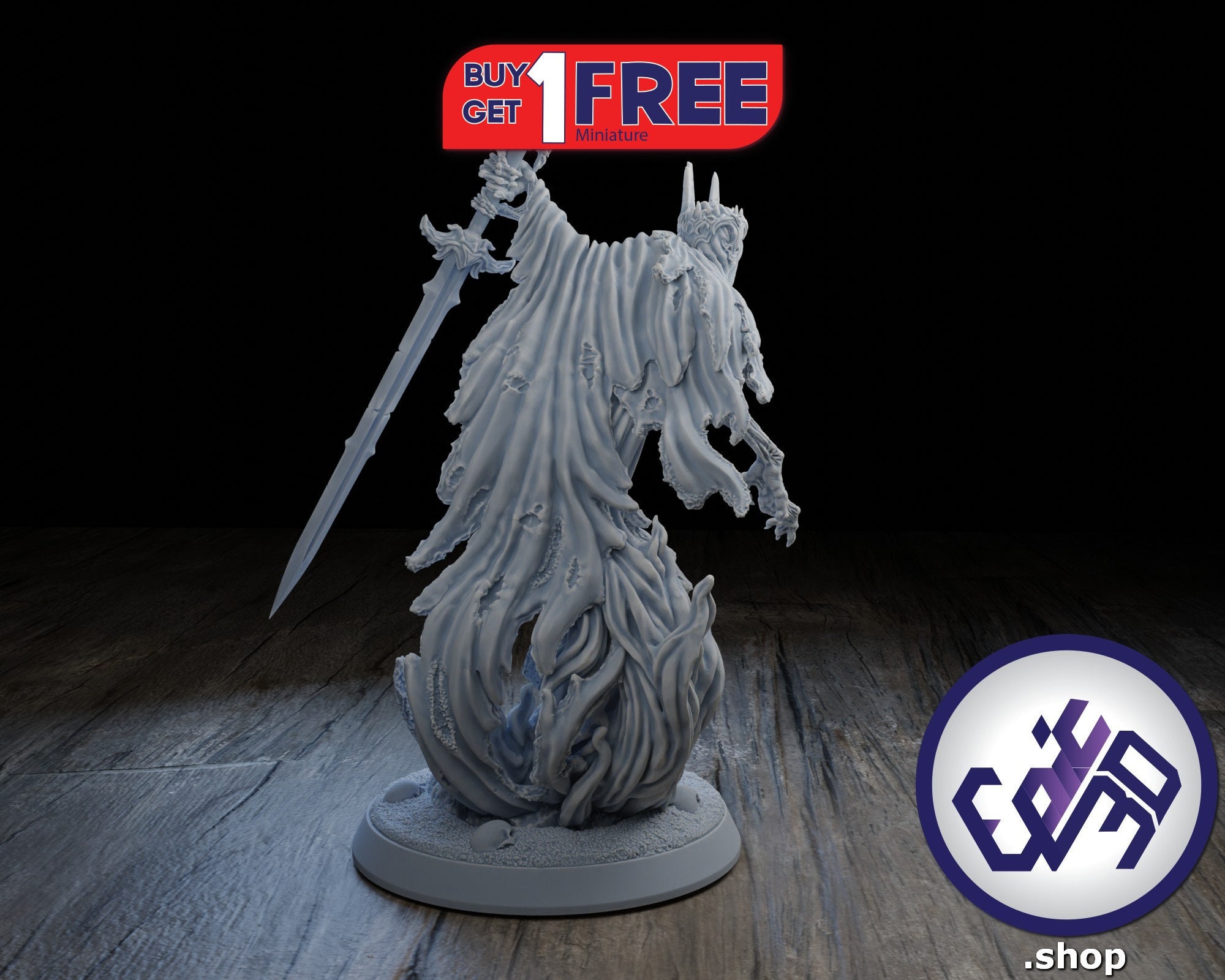 Ghost Rise of Necromancer Dnd Miniature Mini Figure Figurine Statue ...
