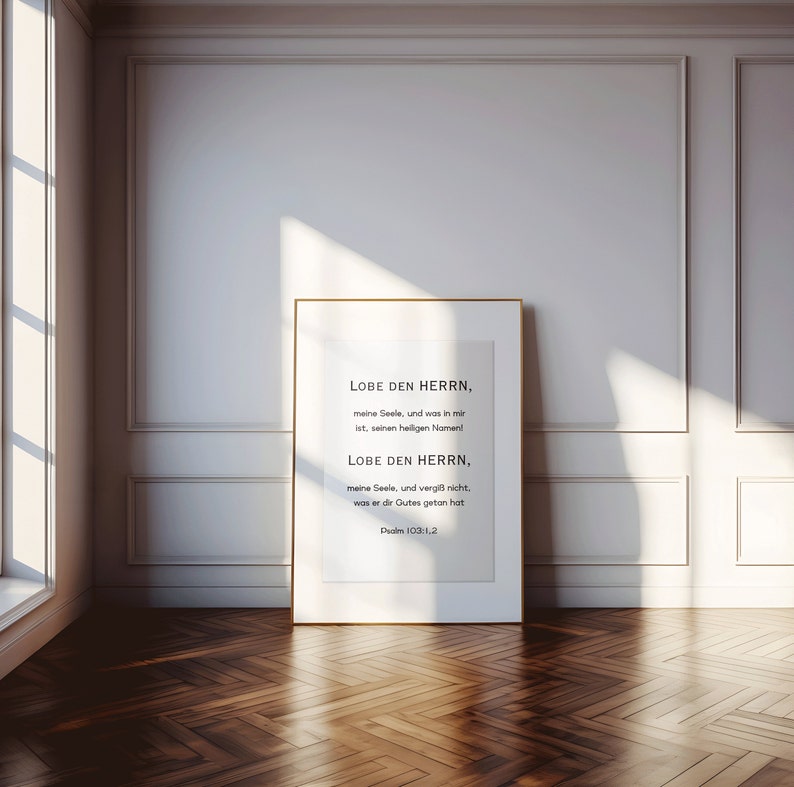 Psalm 103-1,2 German, Lobe Den HERRN, Meine Seele, Und Was in Mir Ist ...