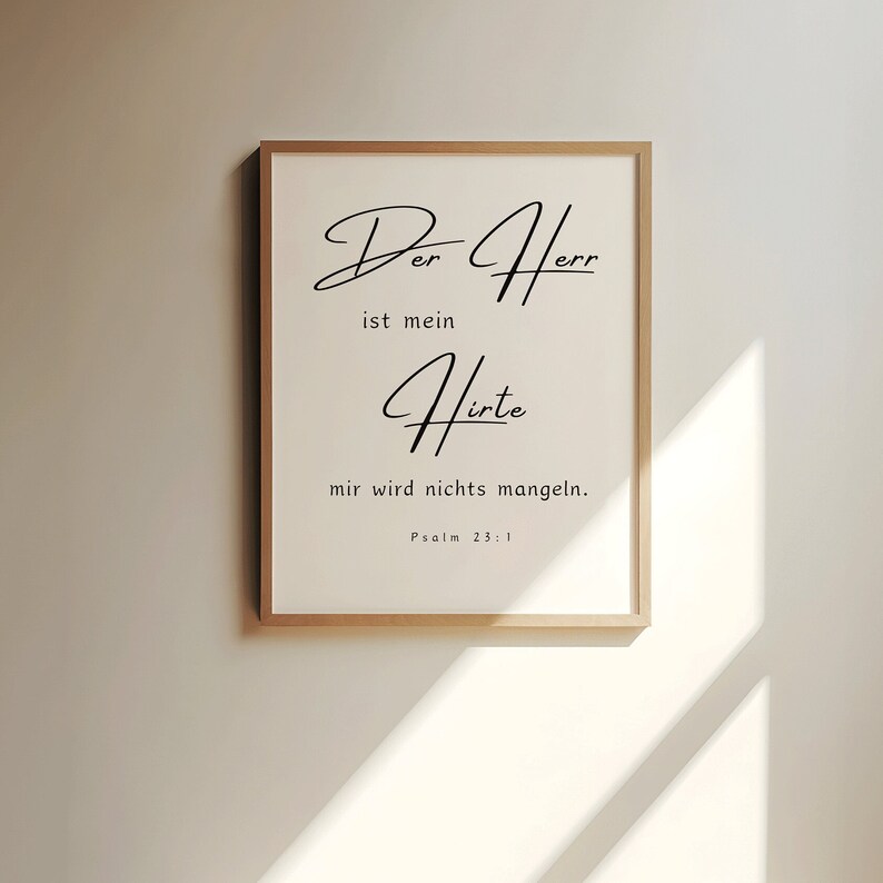 Psalm 23-1 German ,der HERR Ist Mein Hirte, Mir Wird Nichts Mangeln ...