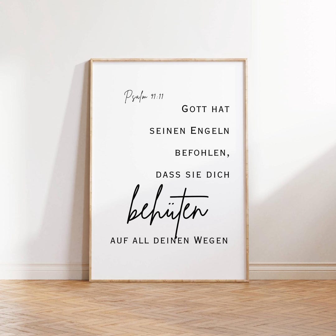 Psalm 91-11 Gott Hat Seinen Engeln Befohlen... Wandkunst Druckbar ...