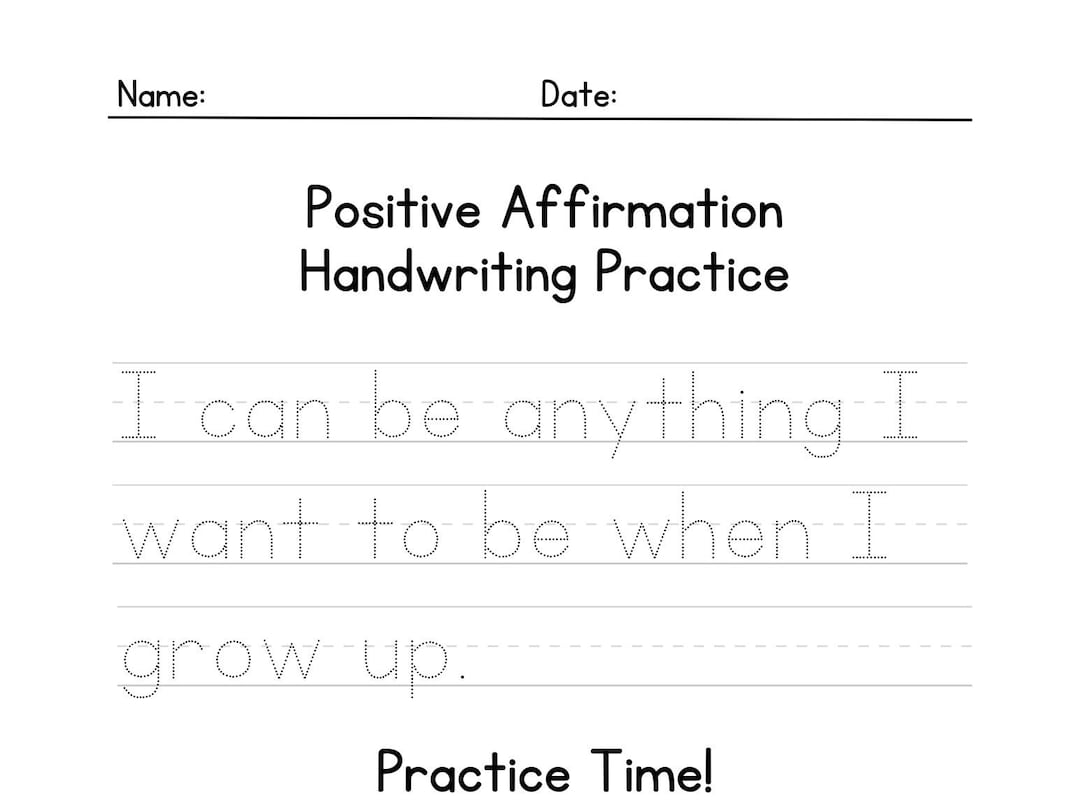 Positive Affirmation Writing - Etsy