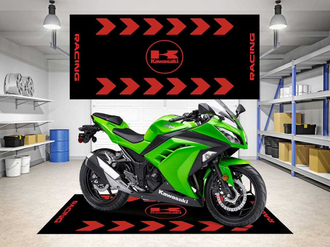 Kawasaki Motorcycle Pit Mat Best Motorcycle Accessory Motorcycle Mat ...