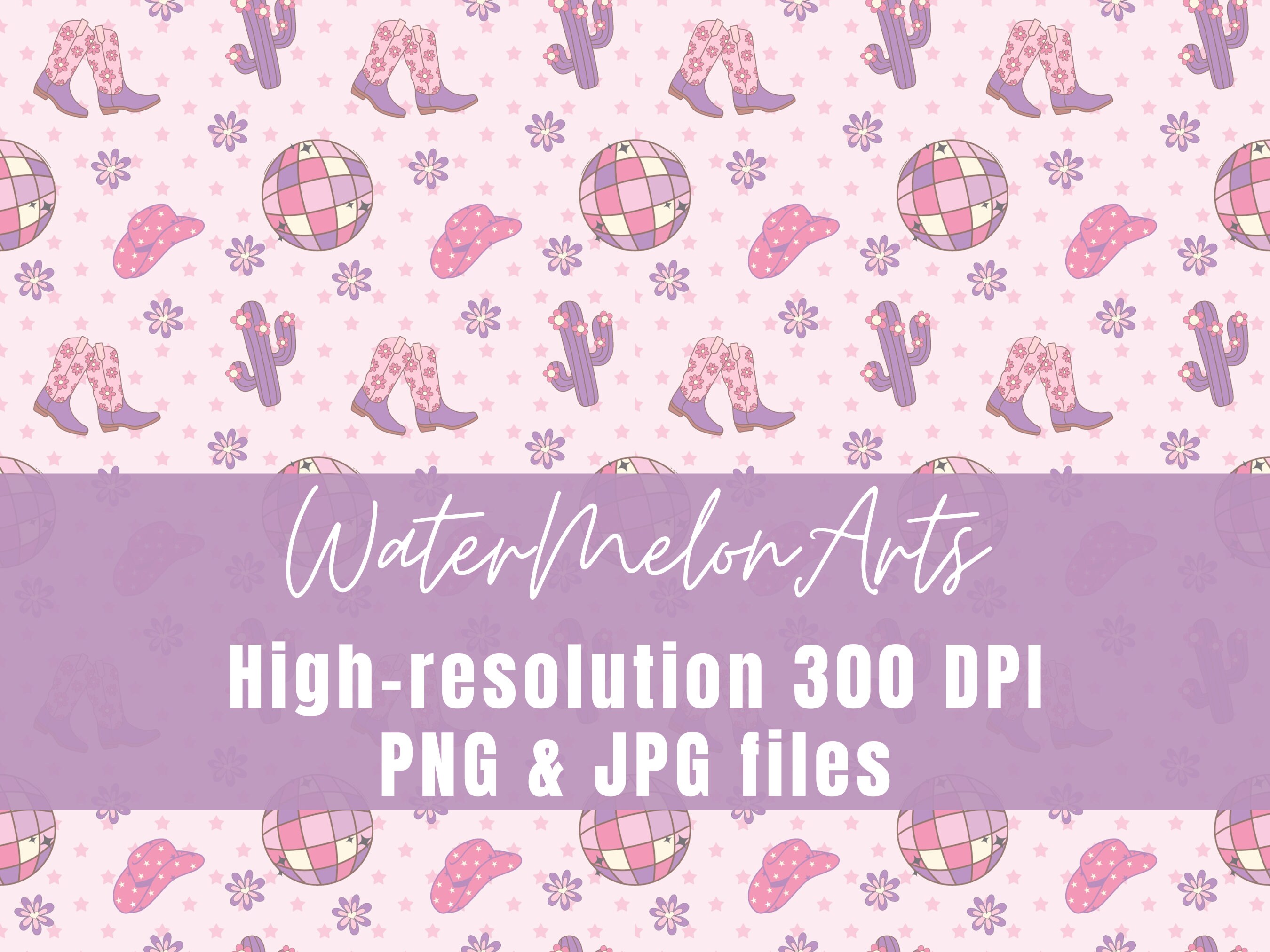 Western Cow Girl Seamless Pattern, Cow Girl Repeating Pattern, Files ...