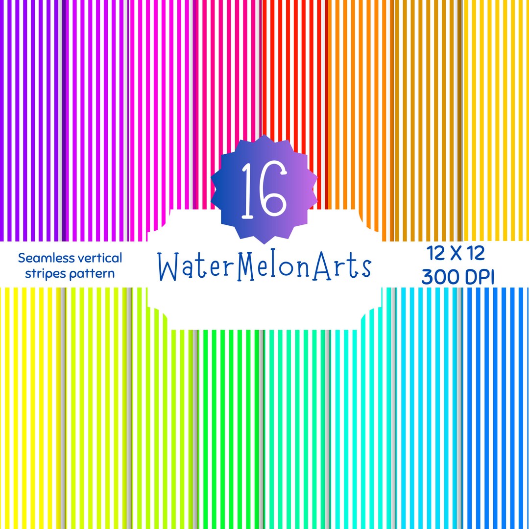 Colorful Vertical Stripe Paper Pack,bright Neon Colors,swim Safe ...