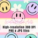 Pastel Colors Smiley Faces Seamless Pattern for Fabric Sublimation ...