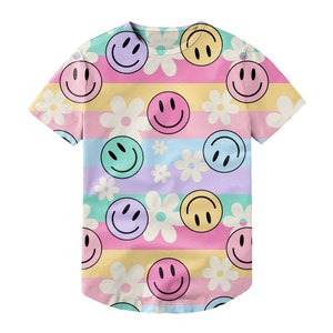 Pastel Colors Smiley Faces Seamless Pattern for Fabric Sublimation ...