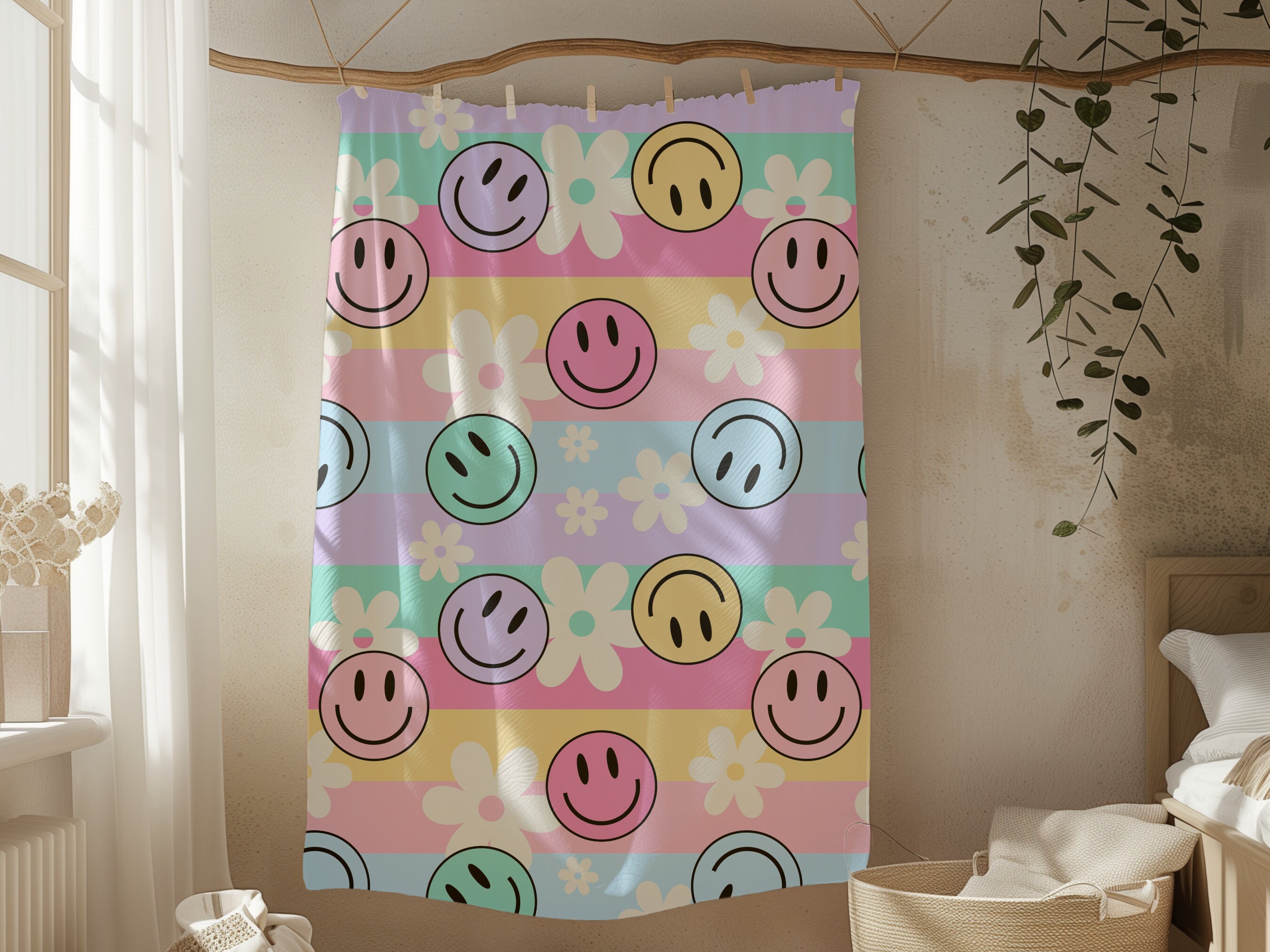 Pastel Colors Smiley Faces Seamless Pattern for Fabric Sublimation ...