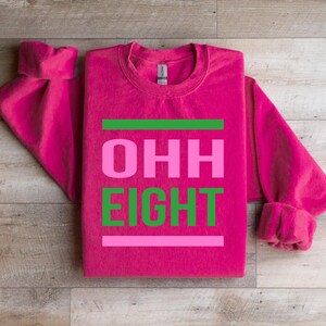 OHH Eight Sweatshirt AKA Alpha Kappa Alpha Pink and Green HBCU Apparel ...