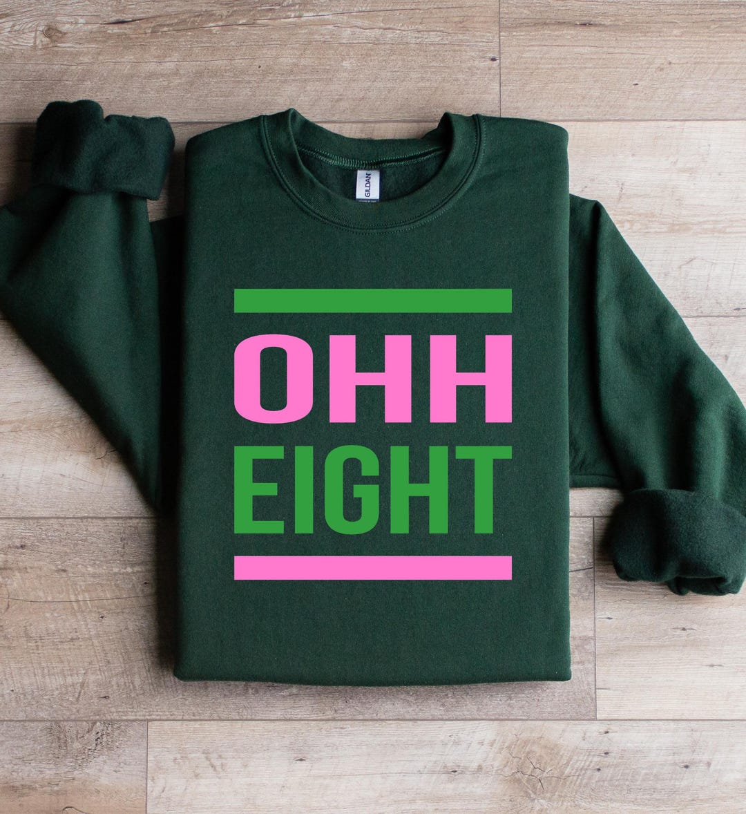 OHH Eight Sweatshirt AKA Alpha Kappa Alpha Pink and Green HBCU Apparel ...
