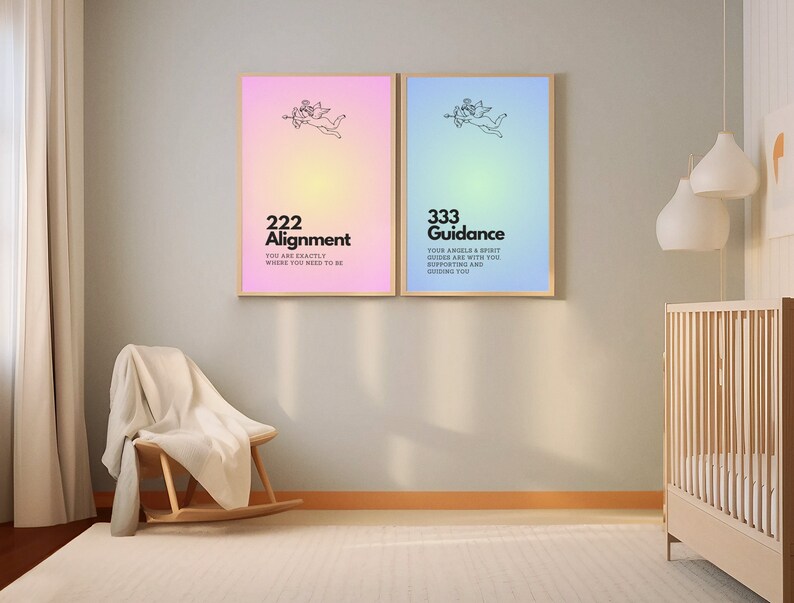 Angel Number Posters/set of 5 Aura Wall Art/instant Download/spiritual ...