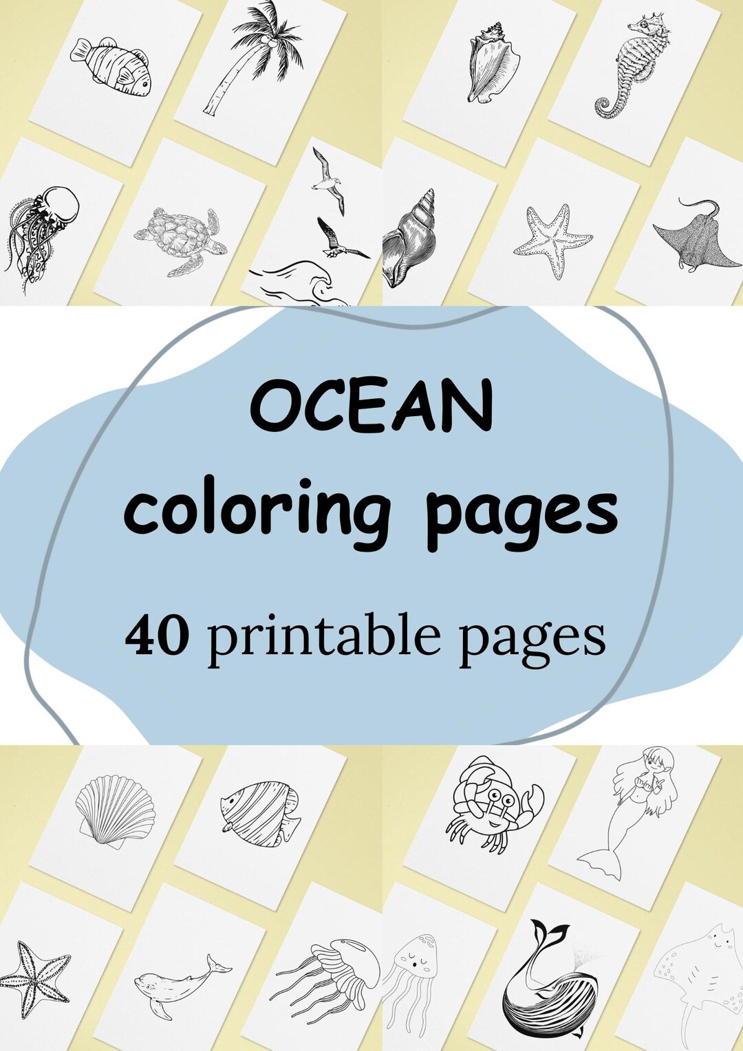 40 Printable Sea Animal and Ocean Scene Coloring Sheets/sea Creature ...