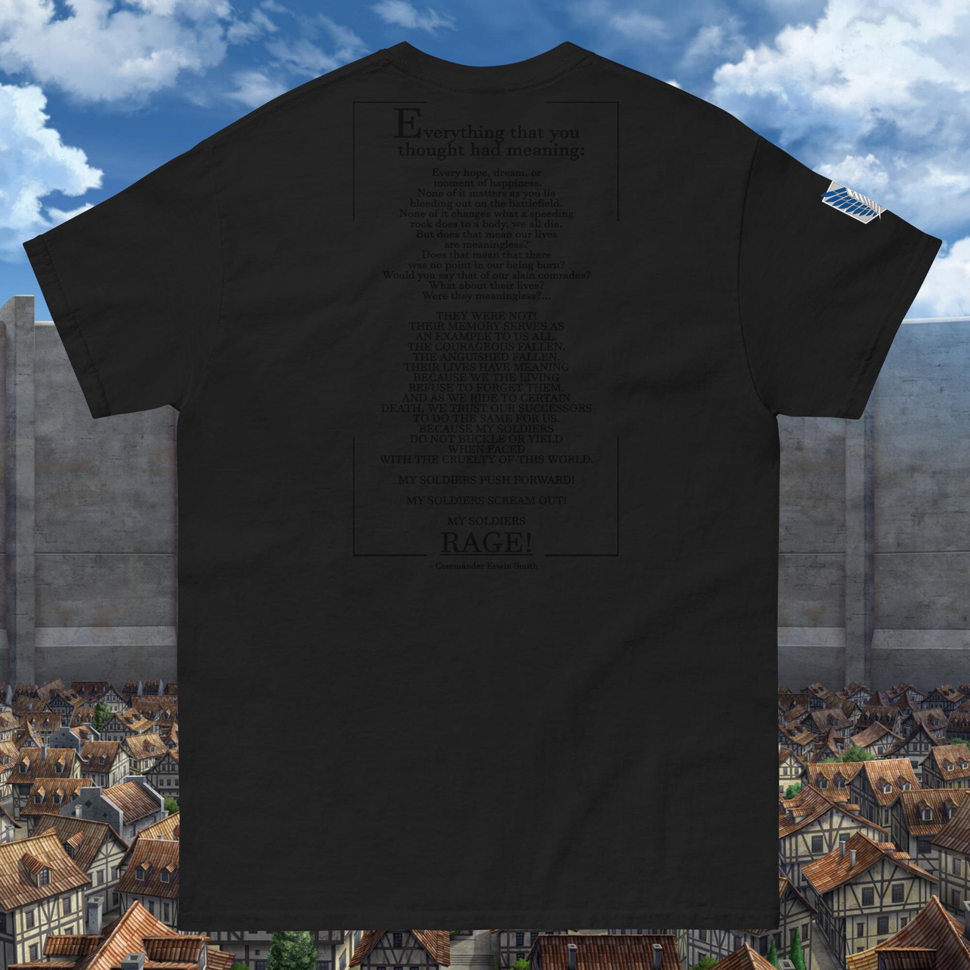 Erwin Smith Soldiers Rage Speech black Text - Etsy