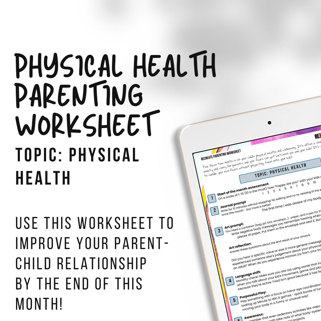 Physical Health Parenting Worksheet Therapist Worksheet Parenting ...