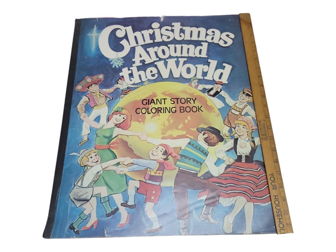 Vintage 1976 Christmas Around the World GIANT Coloring Book - Etsy