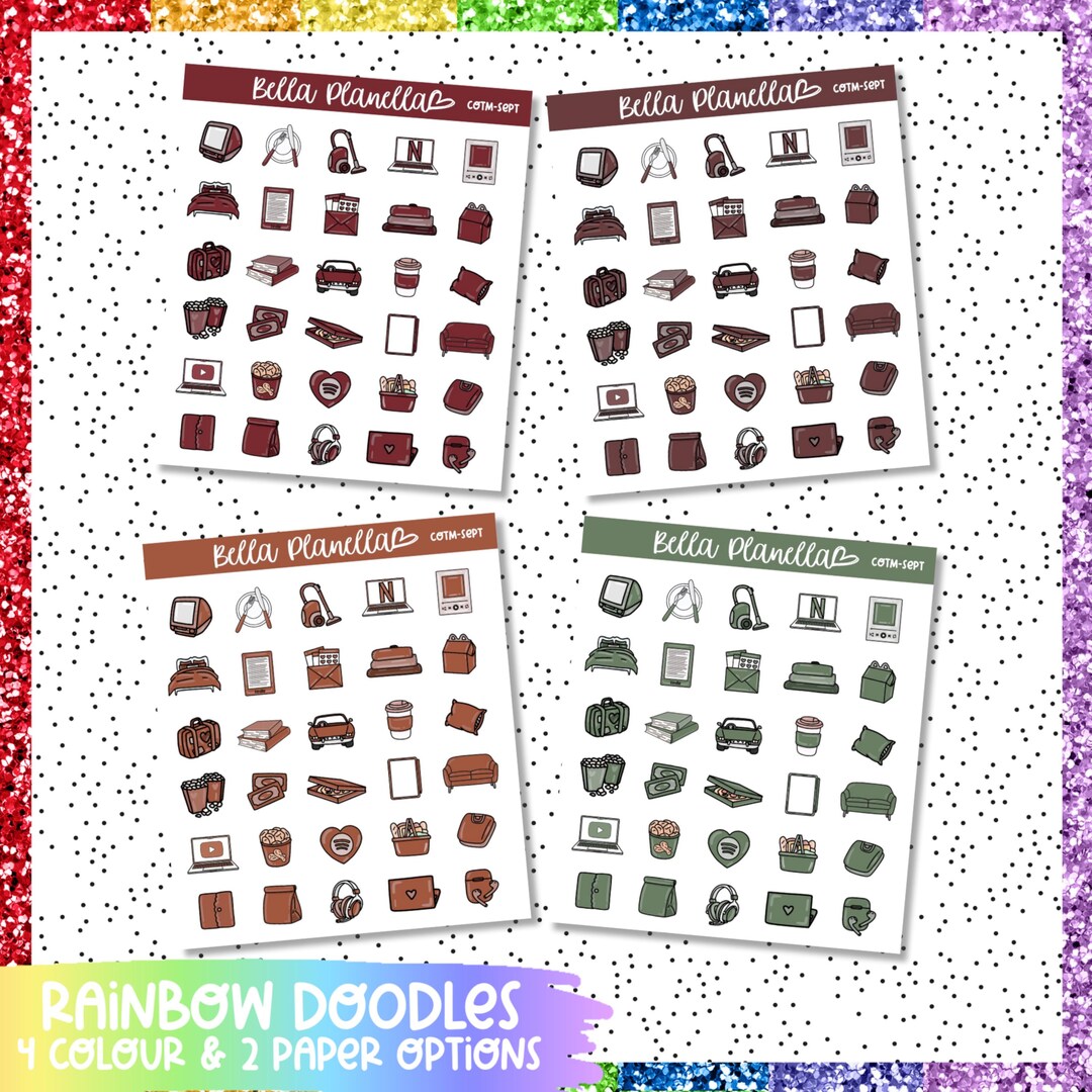 September || Colour of the Month || 4 Colours || Printable Doodles ...