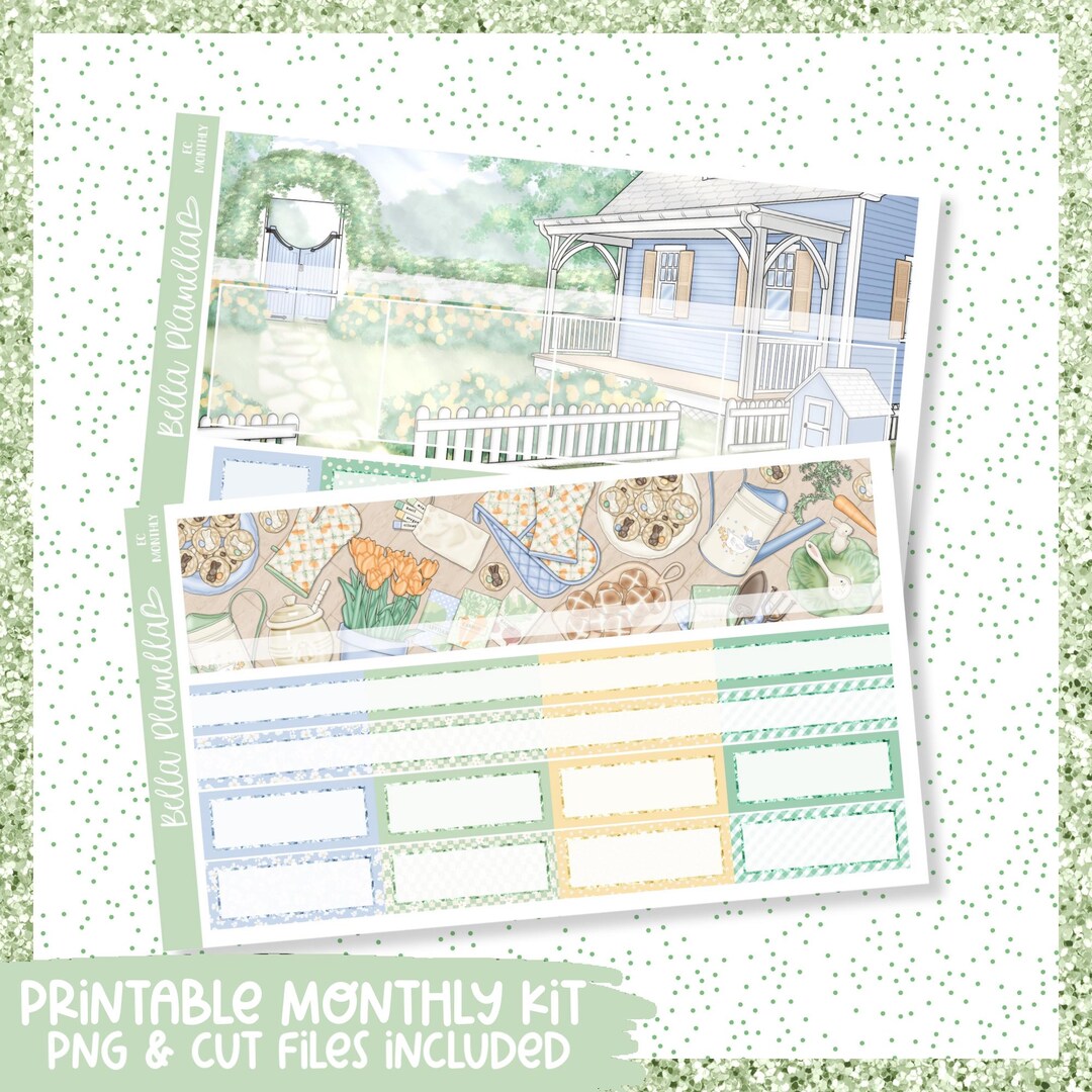 Spring Garden || Printable Monthly Kit || Printable || Cut Line Files ...