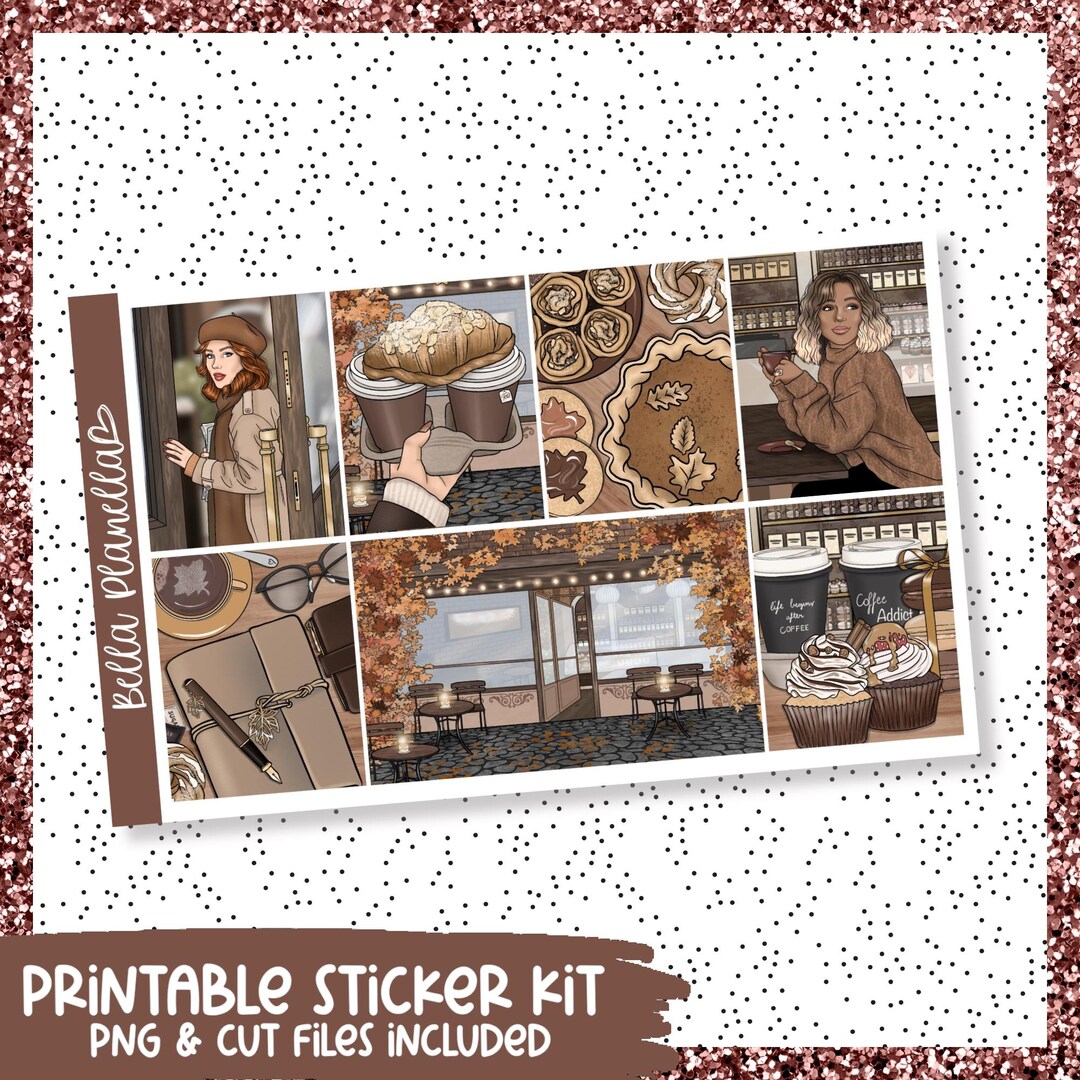 Cosy Cafe || Printable Weekly Kit || Printable || Cut Line Files ...