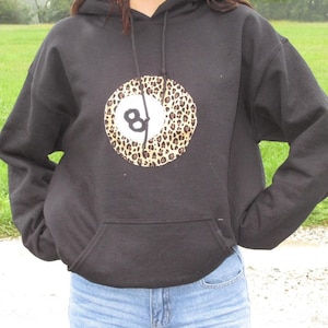 Cheetah Print 8 Ball Patchwork Hoodie Embroidered Patchwork Hoodie ...