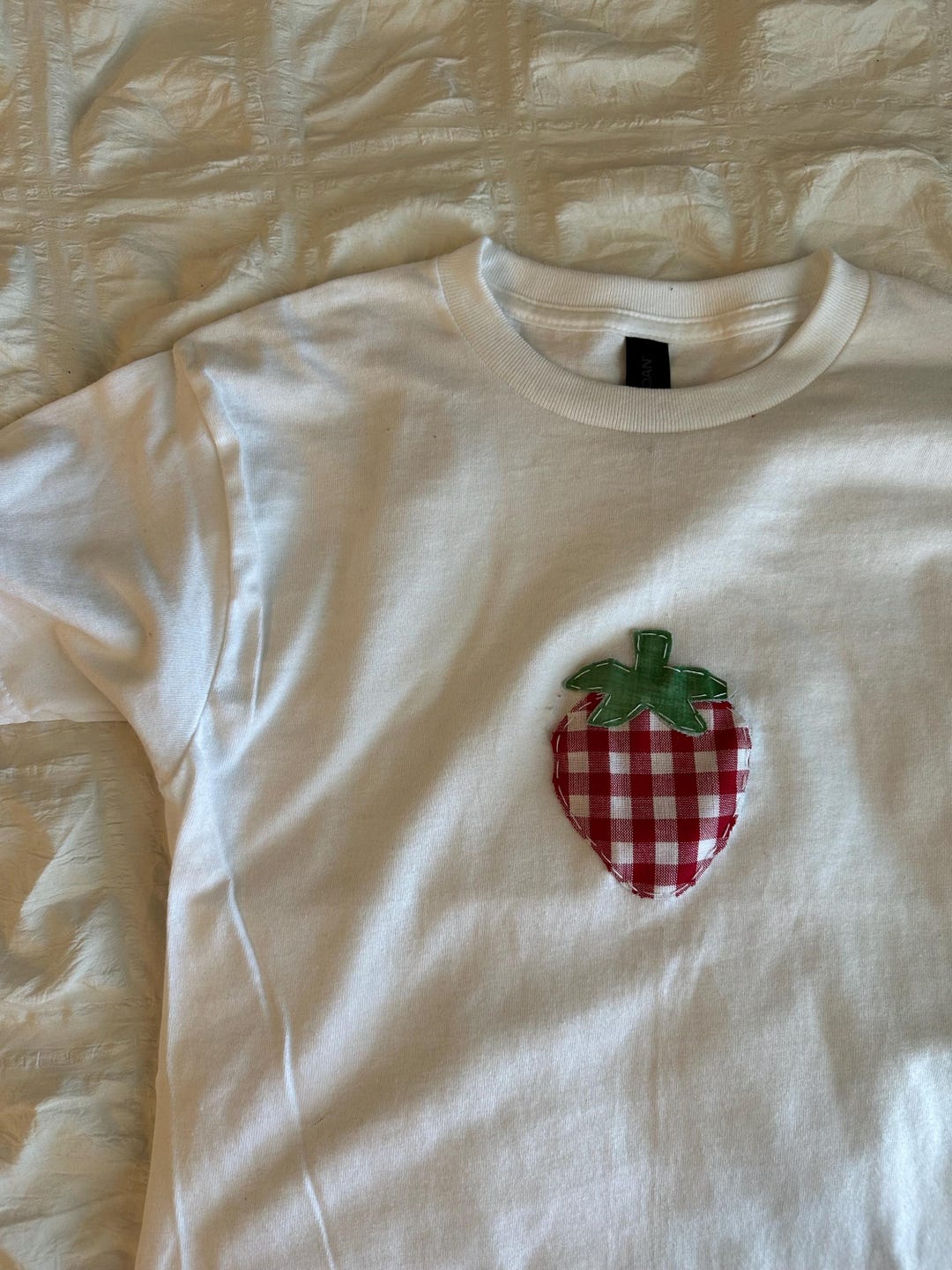 Strawberry Patchwork Fabric Hand Sewn Cropped Top! All Are Handmade and Stitched! All Sewn by ...