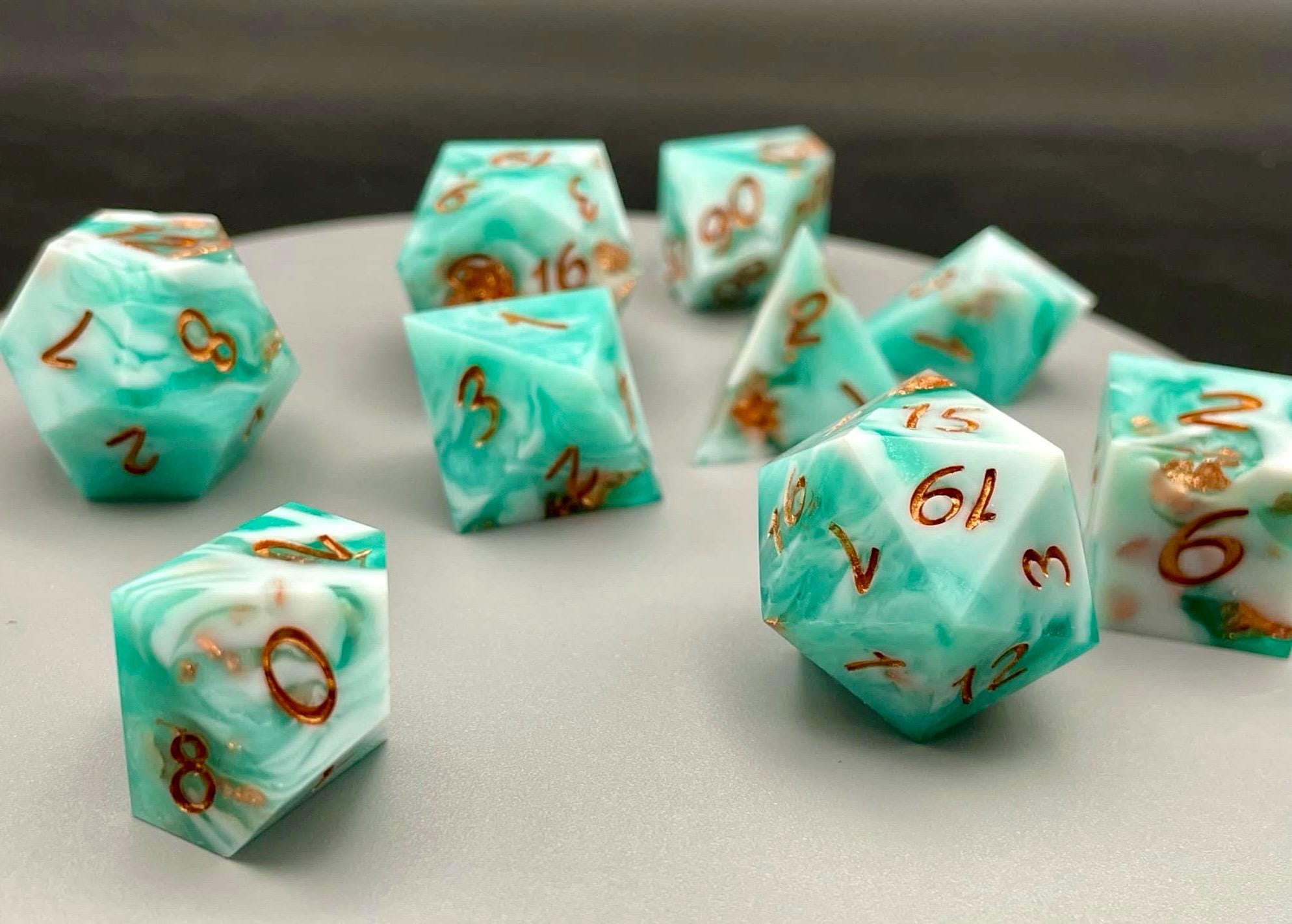 Sea Breeze 9 Piece D&D Dice Set - Etsy