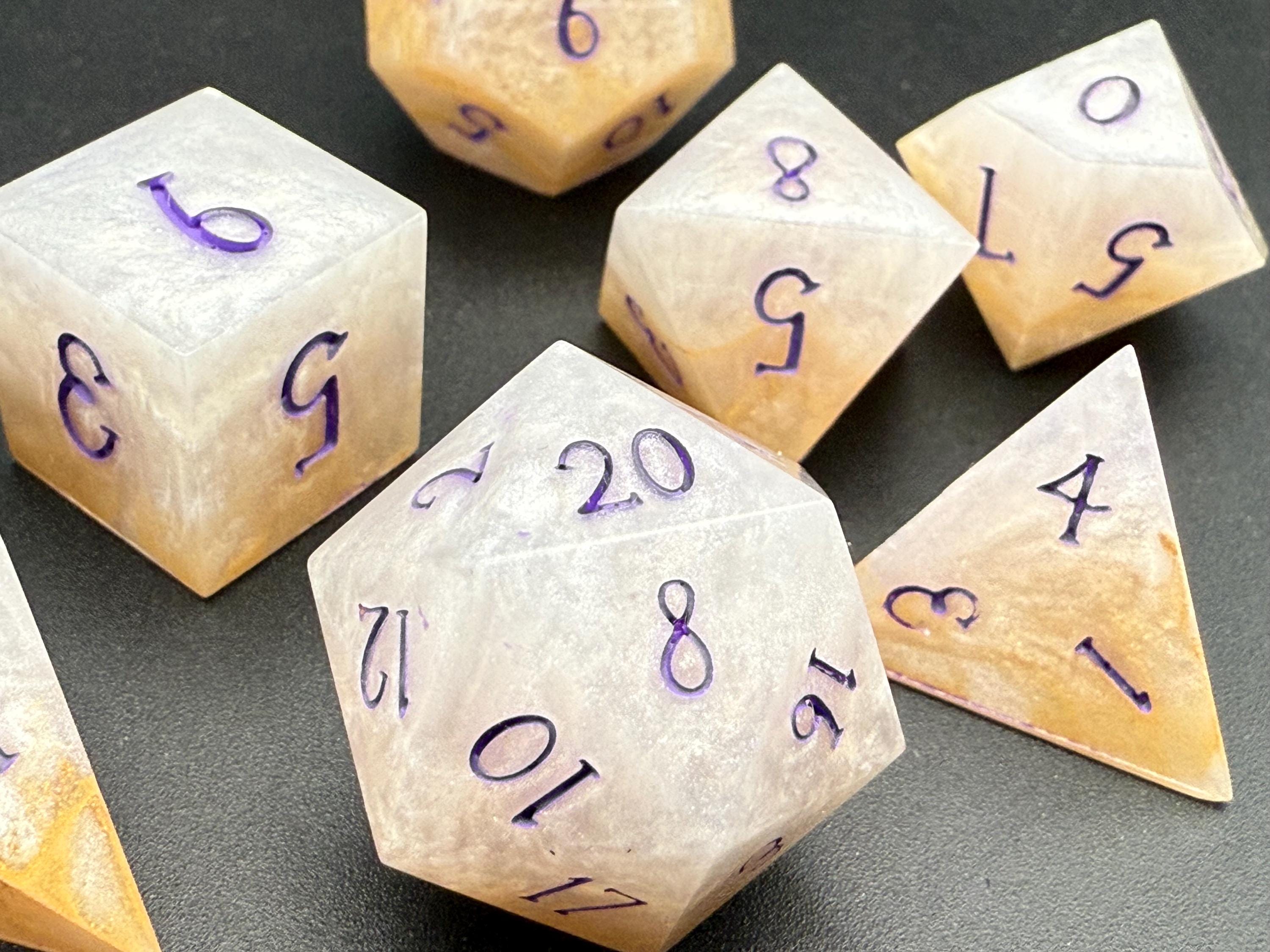 Royal Purple 8 Piece D&D Dice Set - Etsy