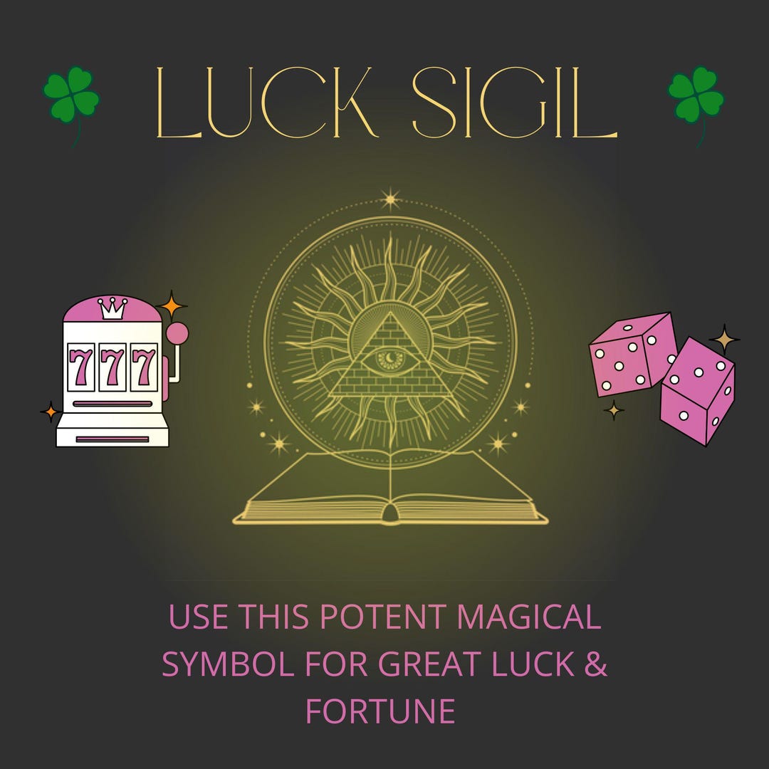 GOOD LUCK SIGIL - Powerful Occult Symbol for Great Fortune, Positive ...