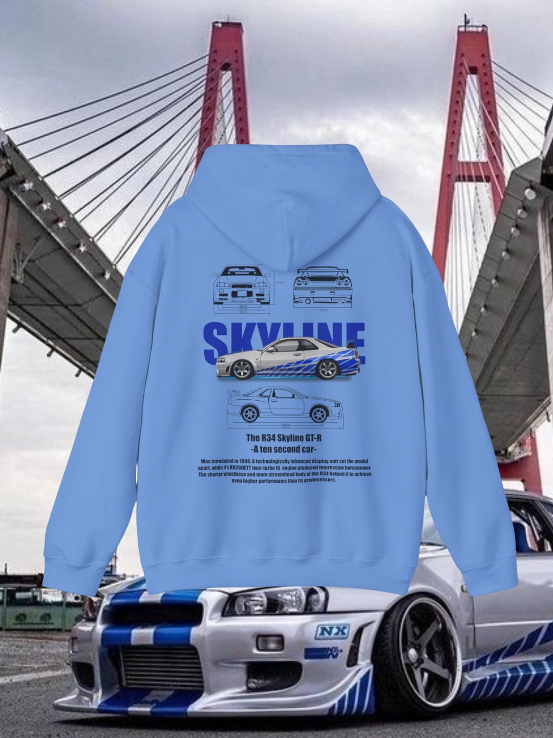 Nissan Skyline R34 GT-R Hoodie - Etsy