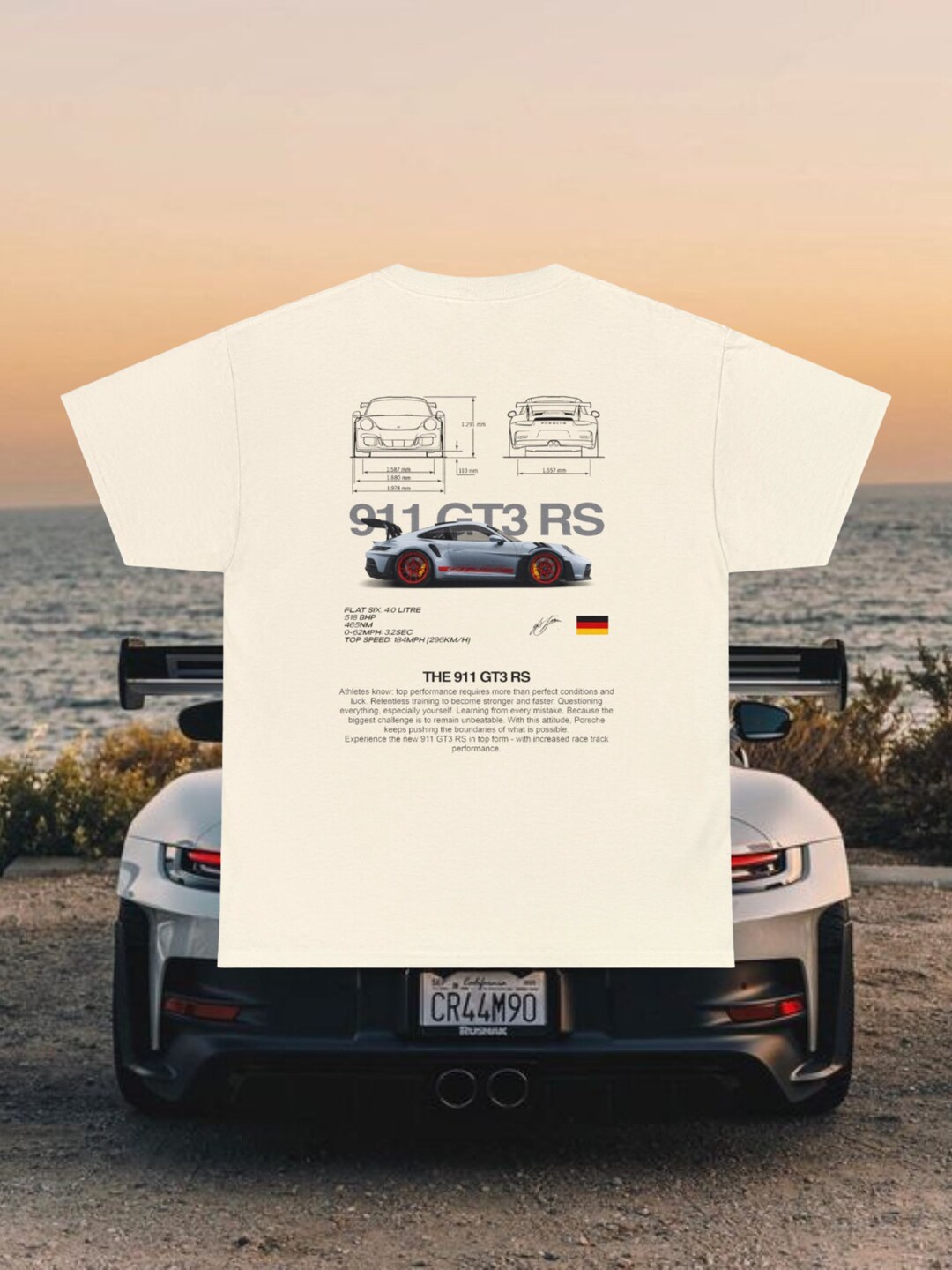 Porsche 911 GT3 RS T-shirt Stats EU - Etsy