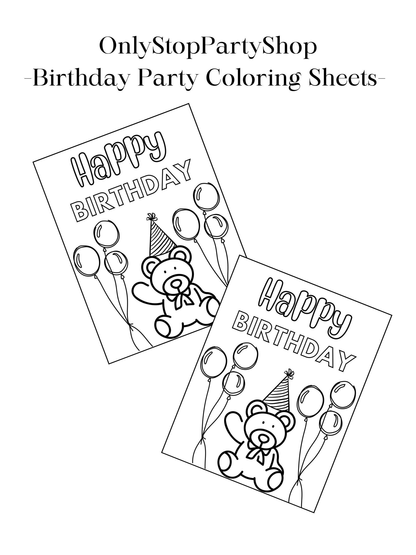 Happy Birthday Coloring Sheet - Etsy