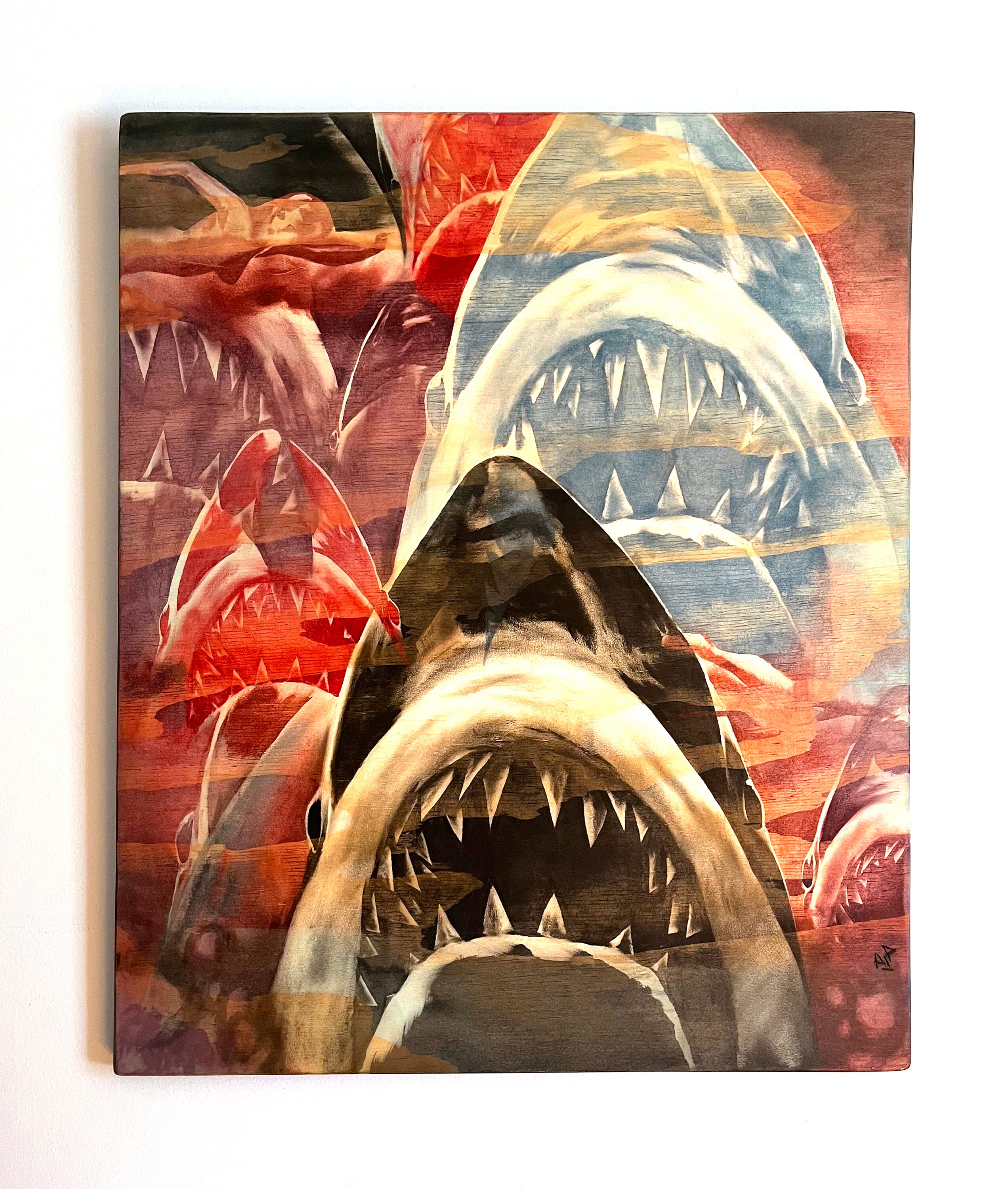 JAWS Shark Vision Wood Stain Painting - Etsy