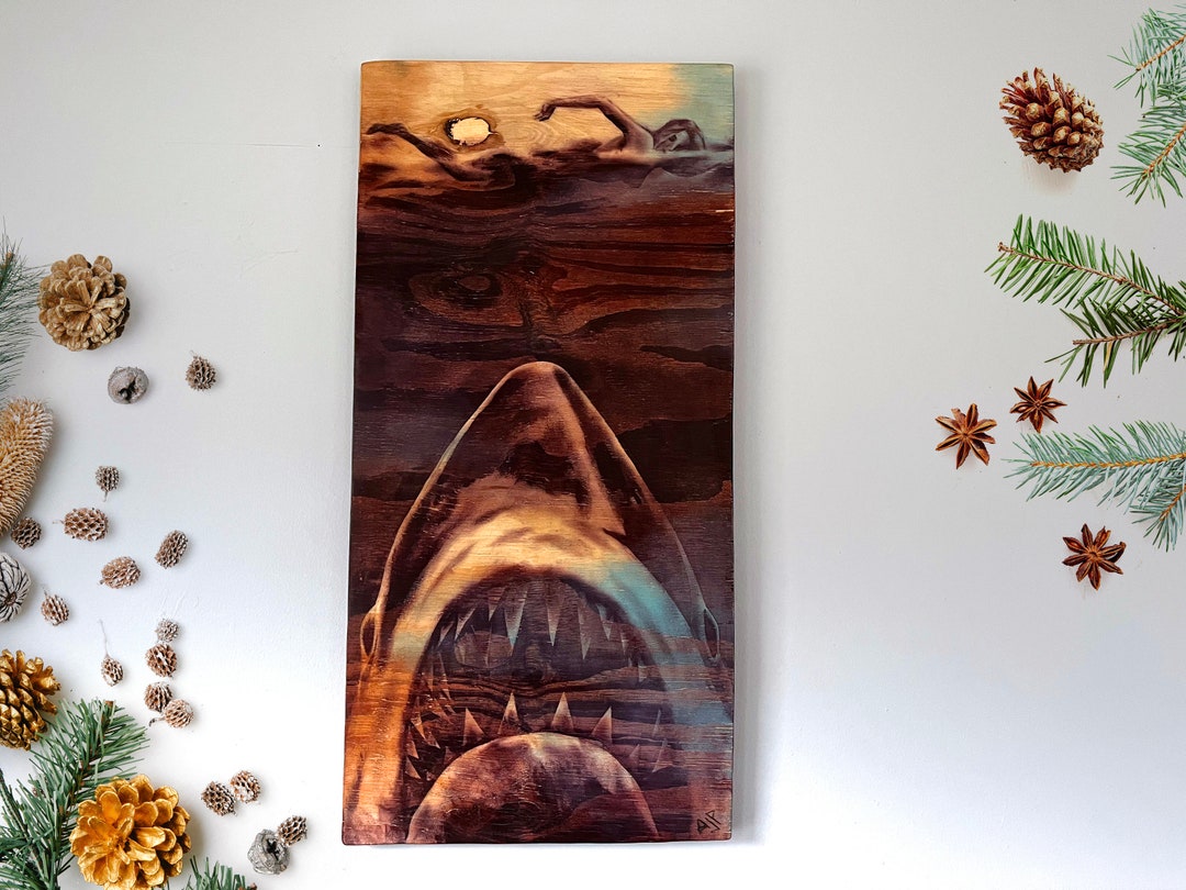 Jaws Wood Stain Art - Etsy