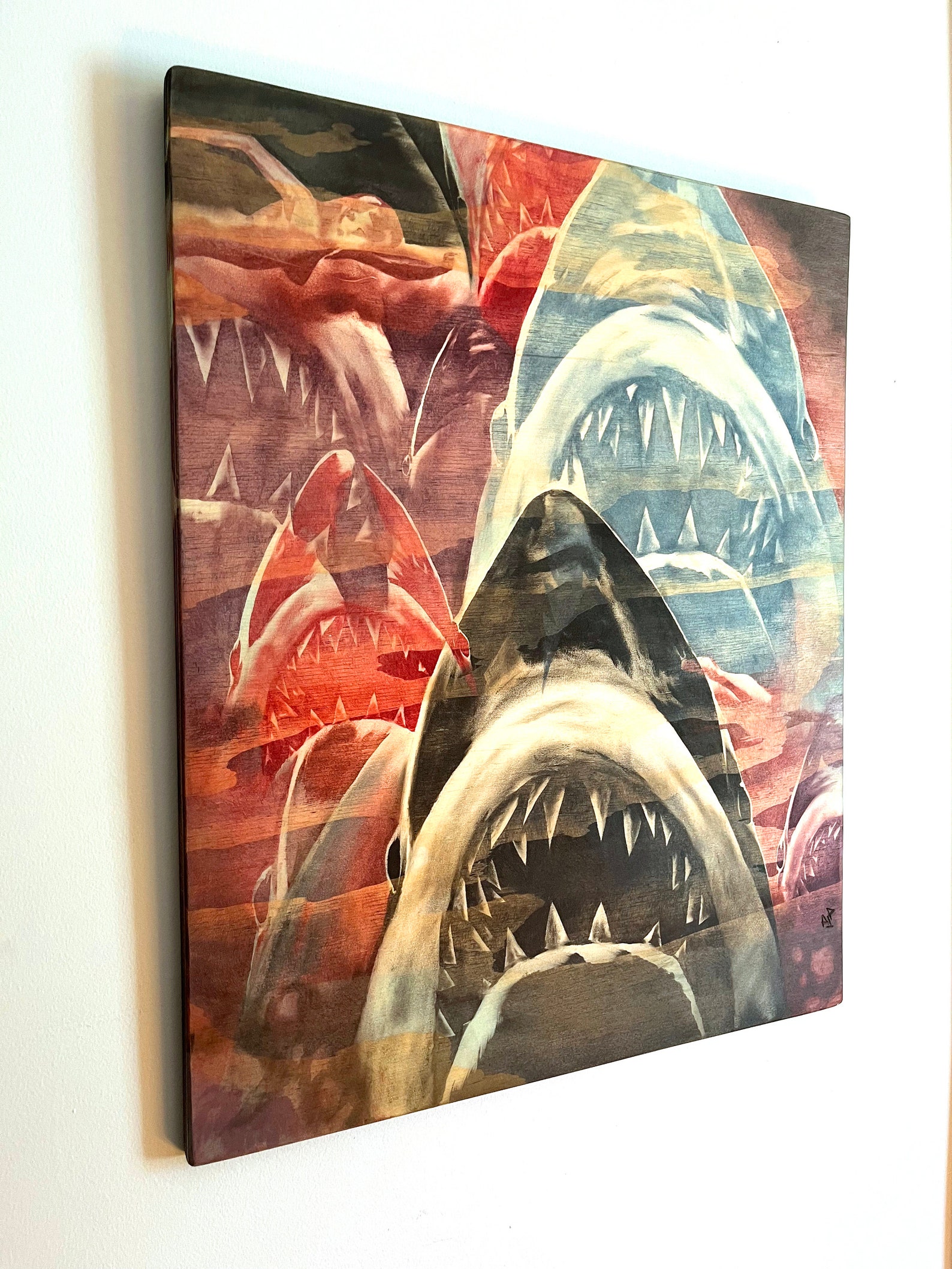 JAWS Shark Vision Wood Stain Painting - Etsy