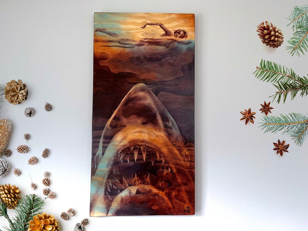 Jaws Wood Stain Art - Etsy