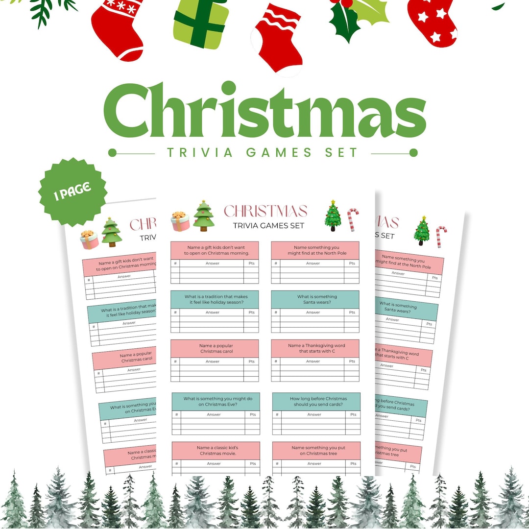 Engaging Printable Christmas Trivia Game, Perfect for Adult Parties ...