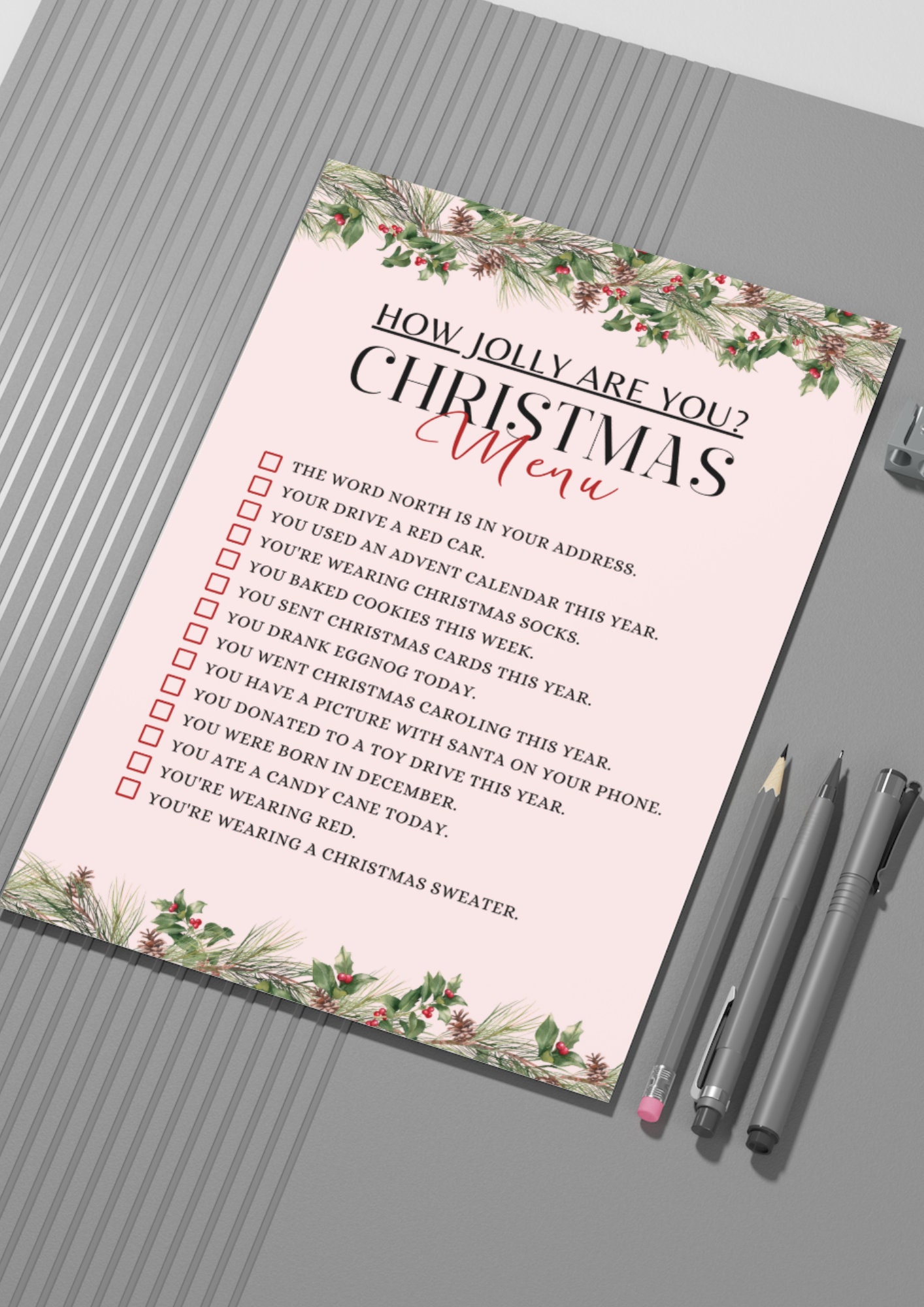 How Jolly Are You Christmas Game, Fun Printable Group Activity for ...