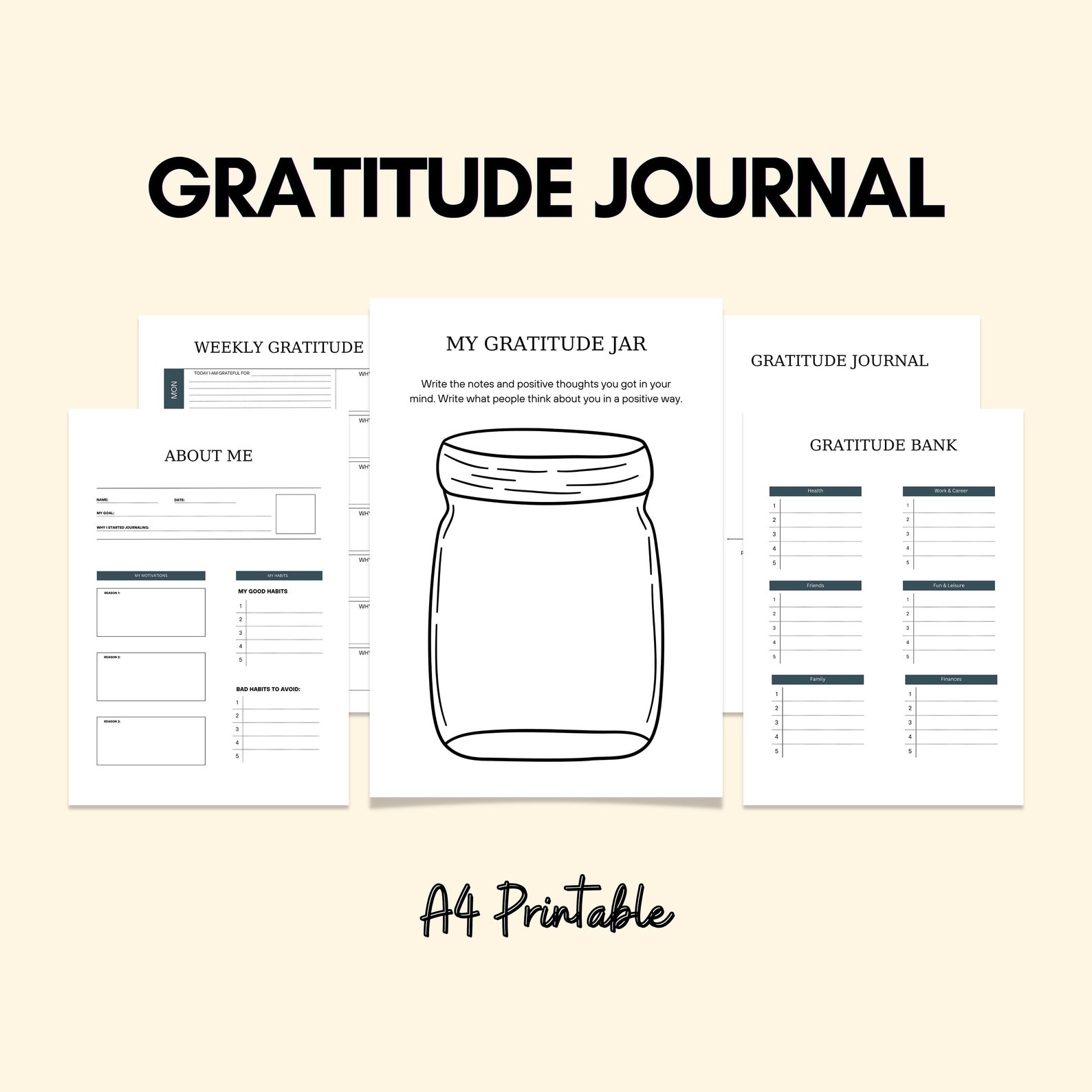 Printable Gratitude Journal Gratitude Journal Printable Printable ...
